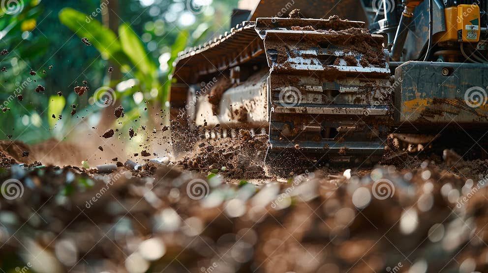 Civil Engineering Construction, Compact Track Loader Grading Slope with ...