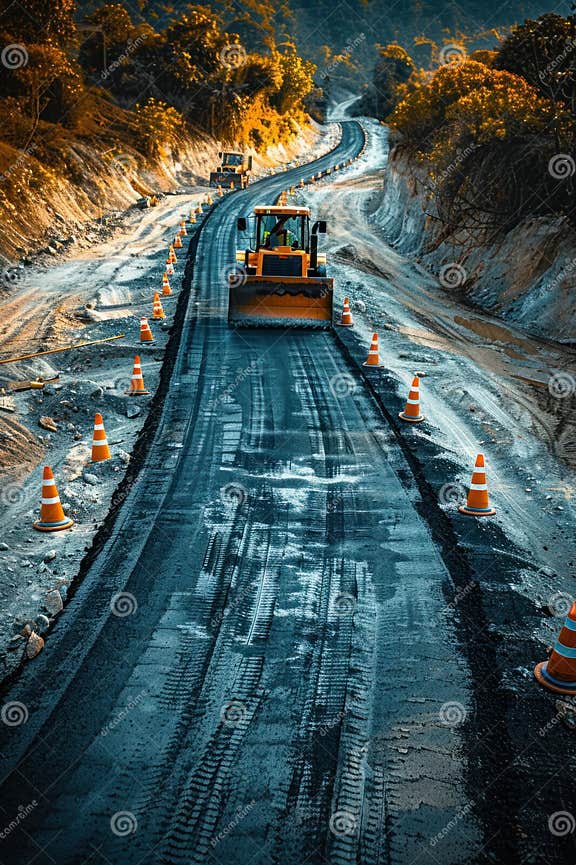 Civil Engineering Construction, a Drone View of an Expansive Highway ...