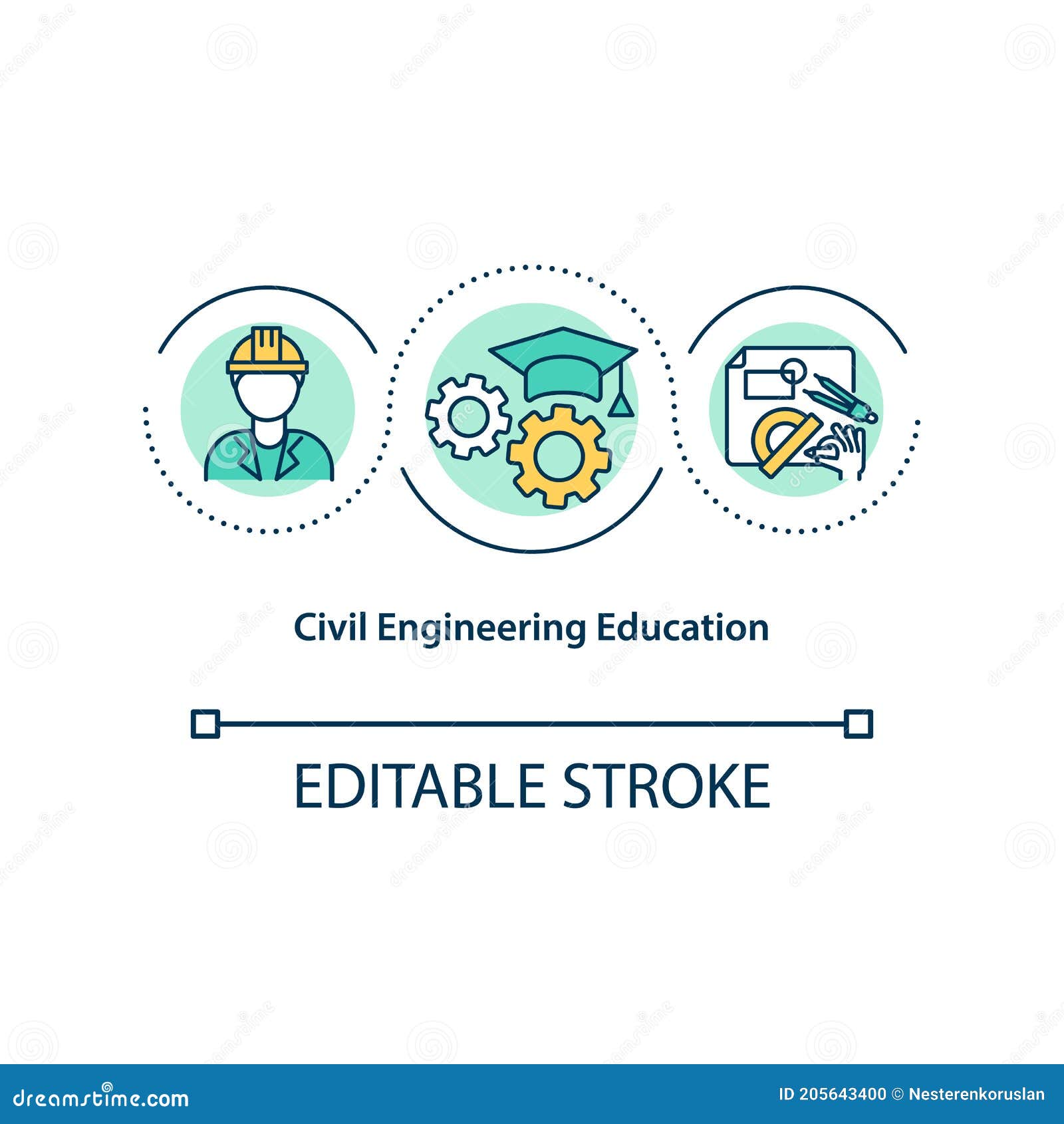 Civil Engineering Education Concept Icon Stock Vector - Illustration of ...