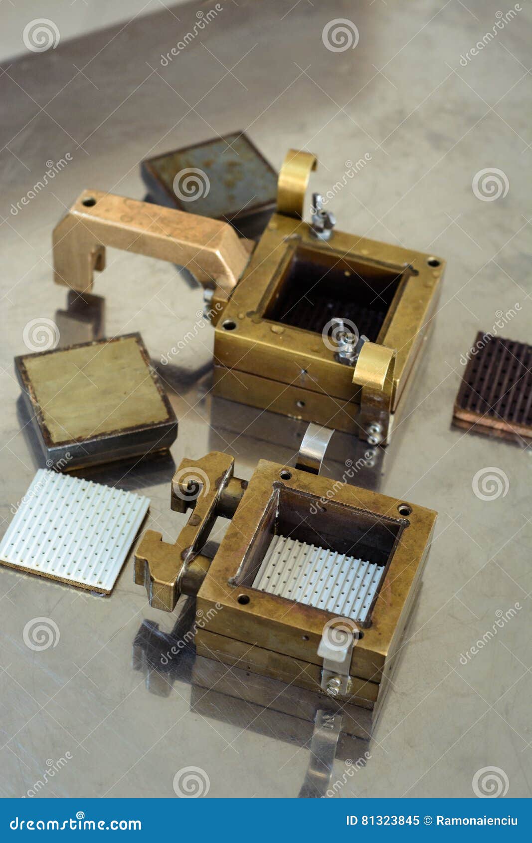Civil Engineering Equipment, Two Test Boxes for Shear Strength of Soil ...