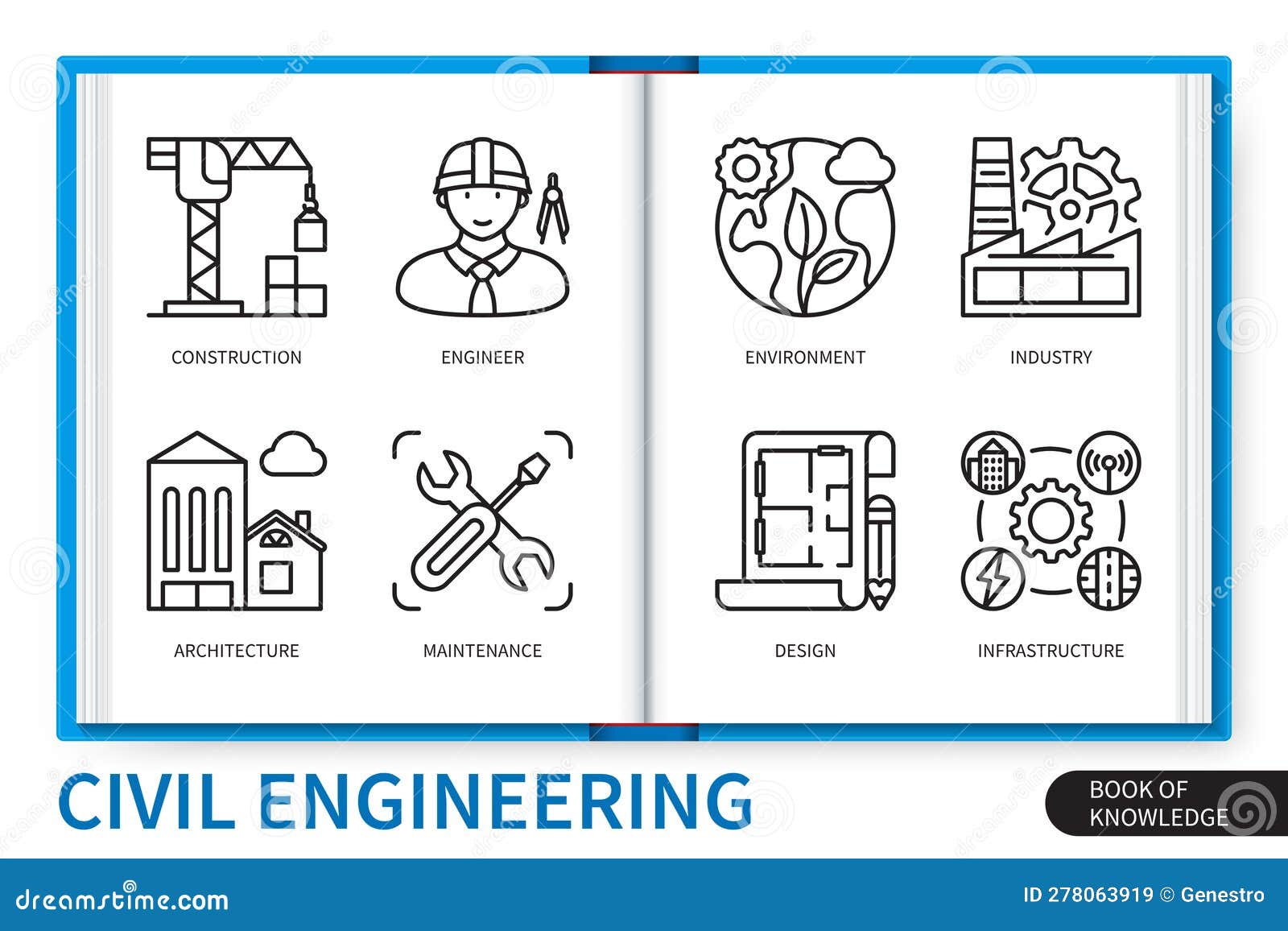 Civil Engineering Vector Illustration. Tiny | CartoonDealer.com #187010884
