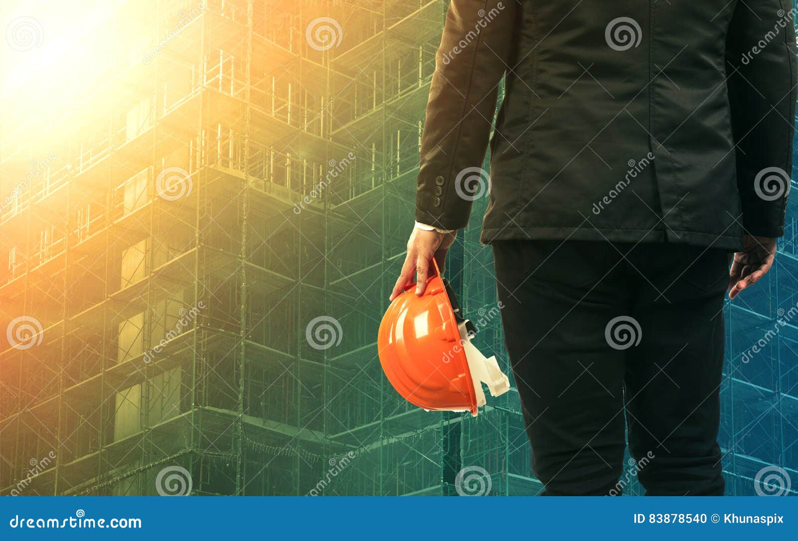 Civil Engineering Man Working in Construction Site Stock Photo - Image ...
