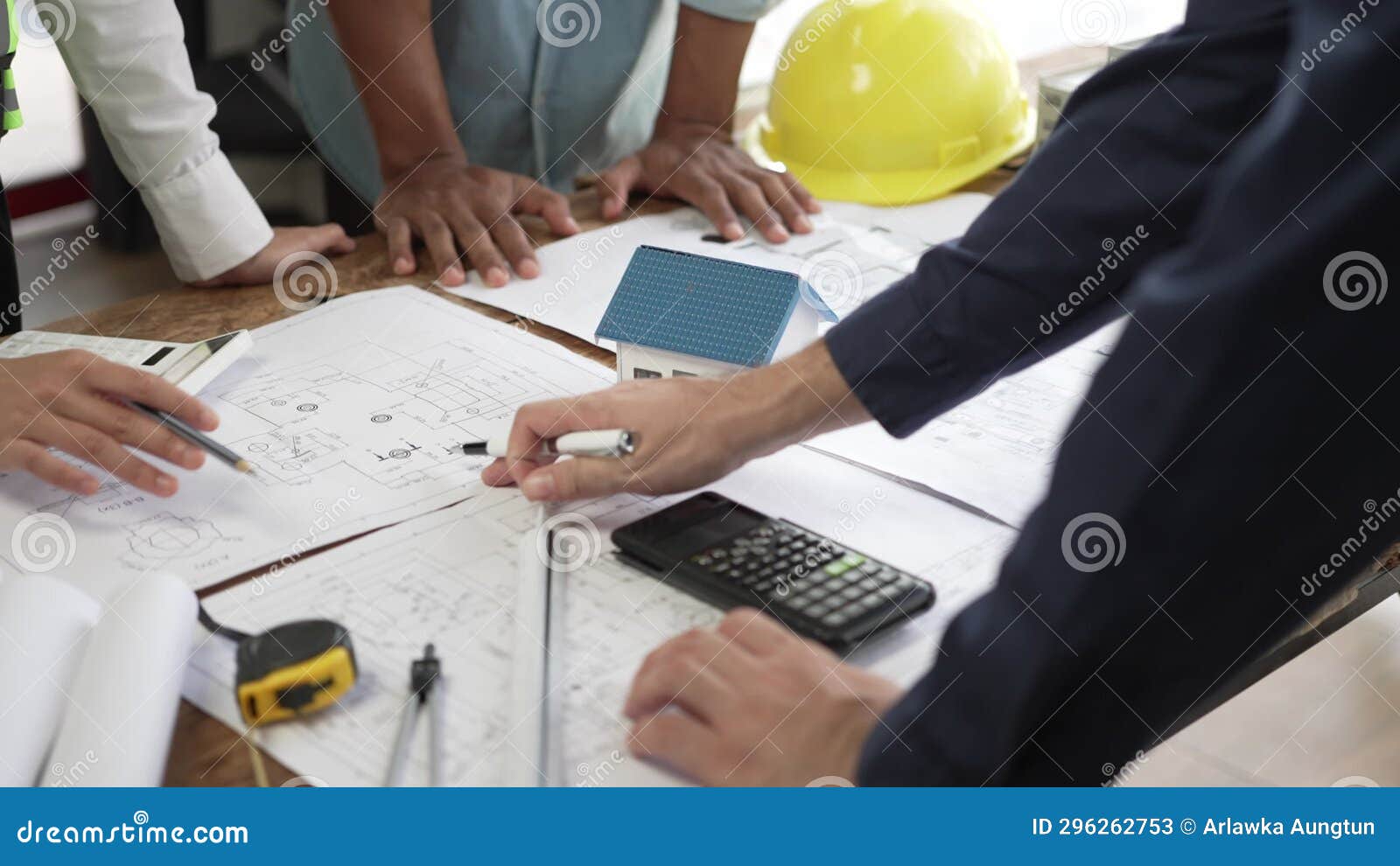 Civil Engineering Team Meeting Along with the Architect and the Foreman ...