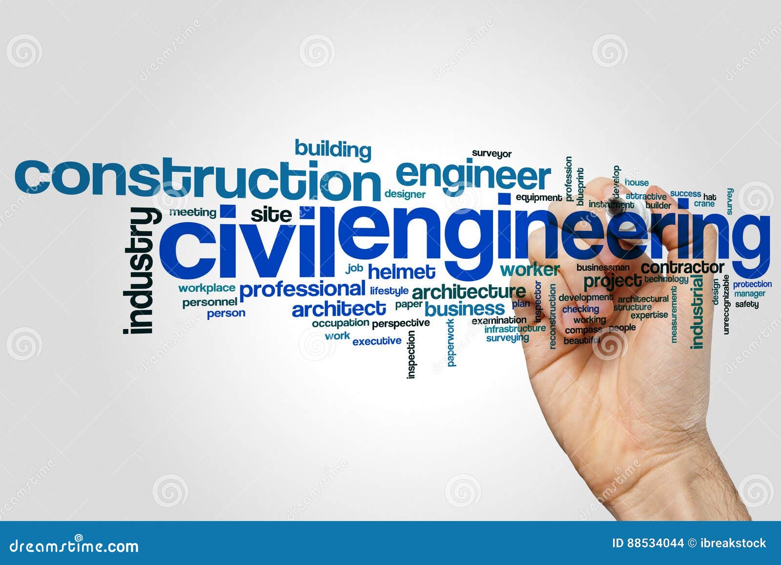 Civil Engineering Word Cloud Concept on Grey Background Stock Photo ...