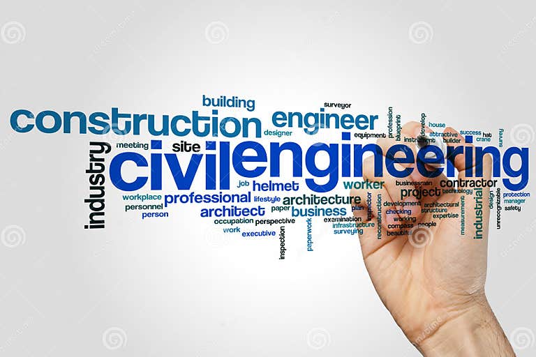 Civil Engineering Word Cloud Concept on Grey Background Stock Photo ...