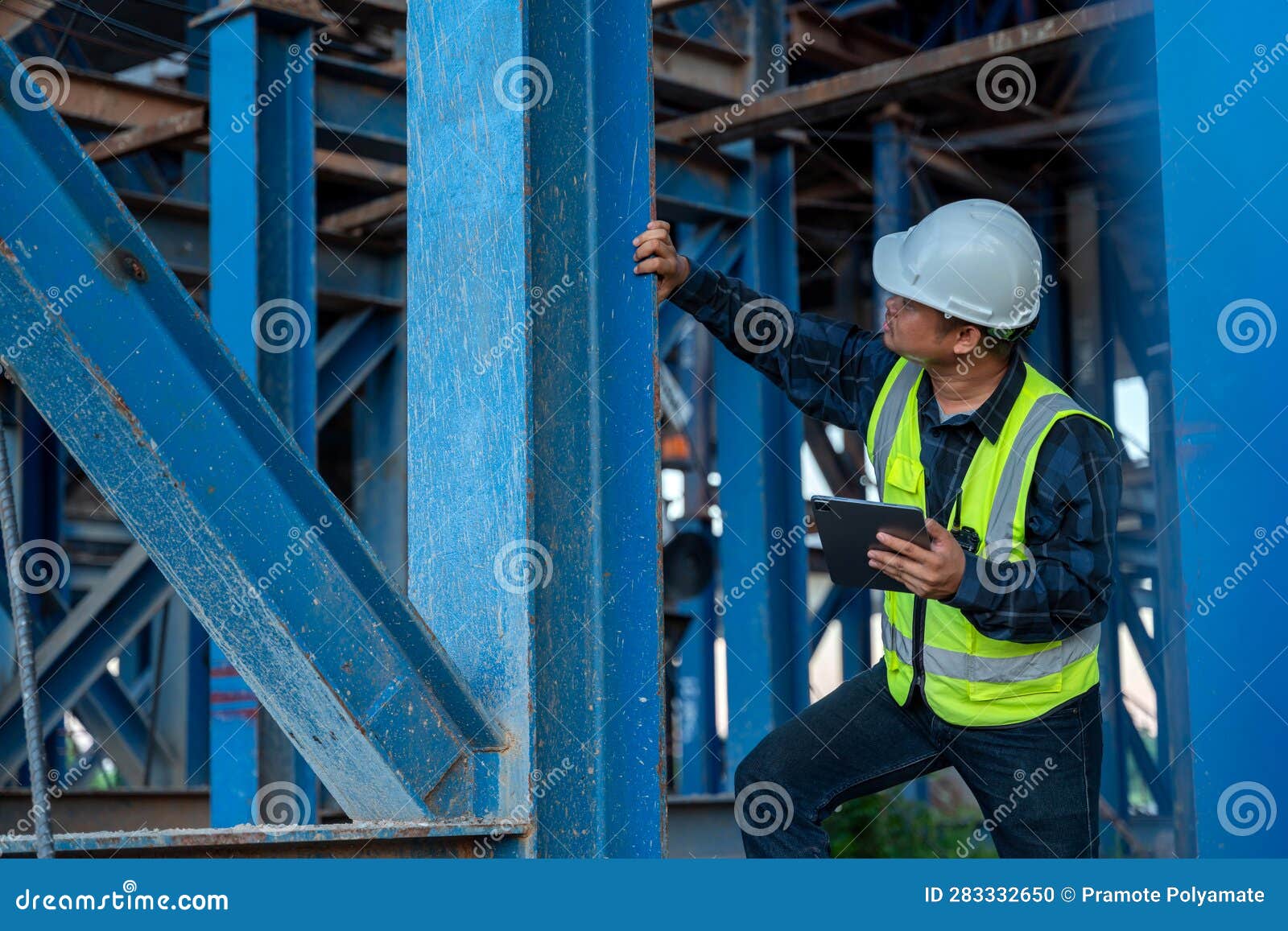 A Civil Engineering Working at Structure Construction of Road ...
