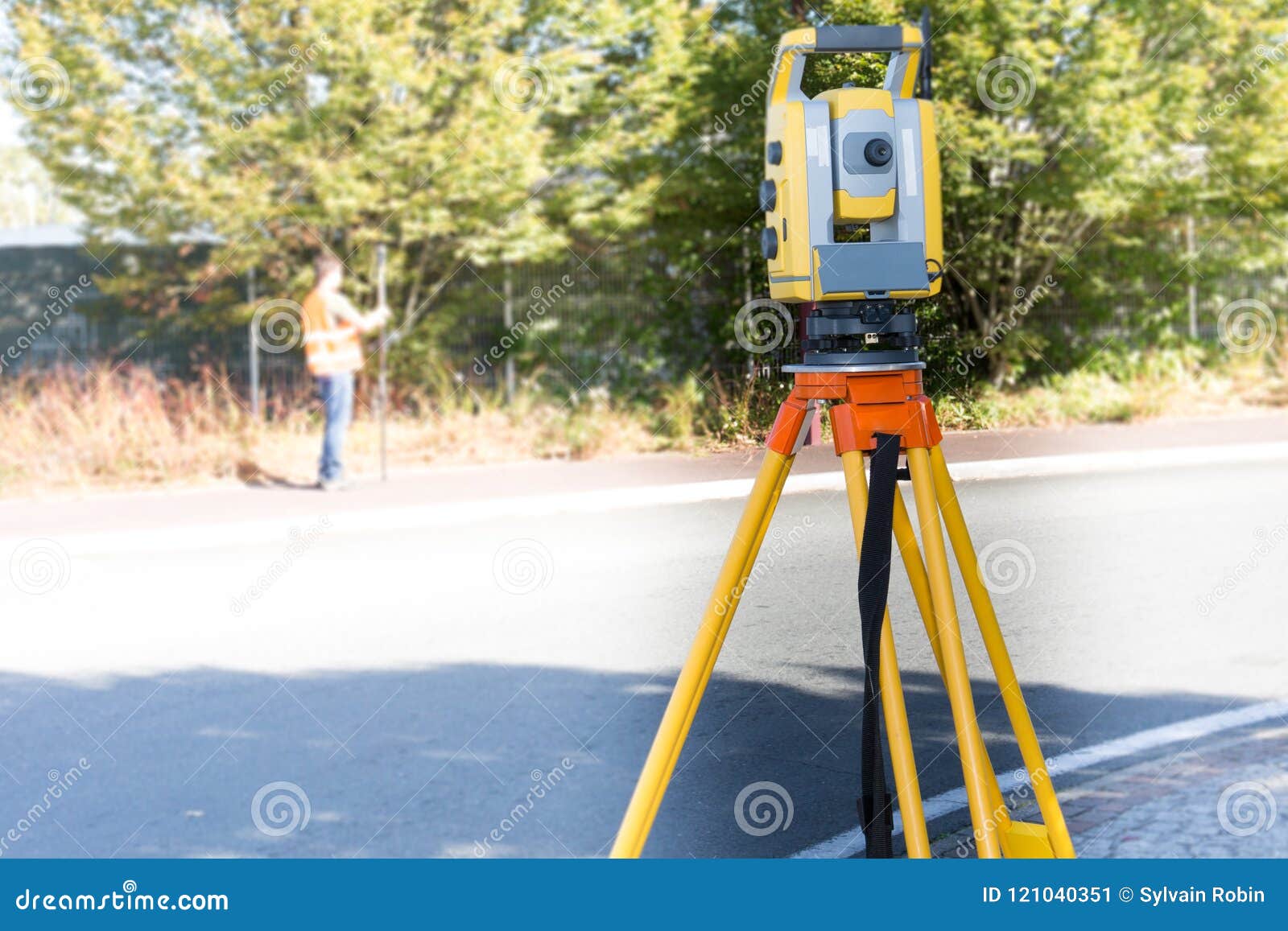 Civil Engineers at Construction Site Using an Altometer Surveyor ...
