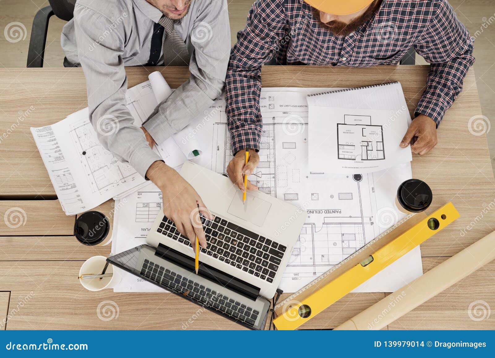 Civil Engineers Discussing Work Stock Photo - Image of plan, draft ...