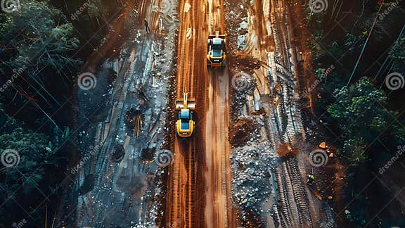 Civil Engineers Oversee Road Construction at Construction Sites ...