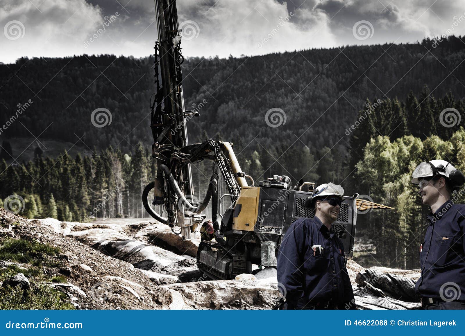 Civil-engineers and Rock Blasting Stock Photo - Image of drilling ...