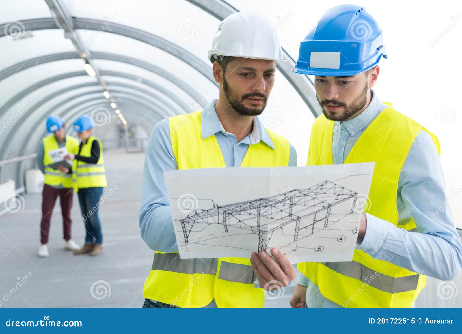 Civil Engineers Studying Tunnel Design Stock Image - Image of industry ...