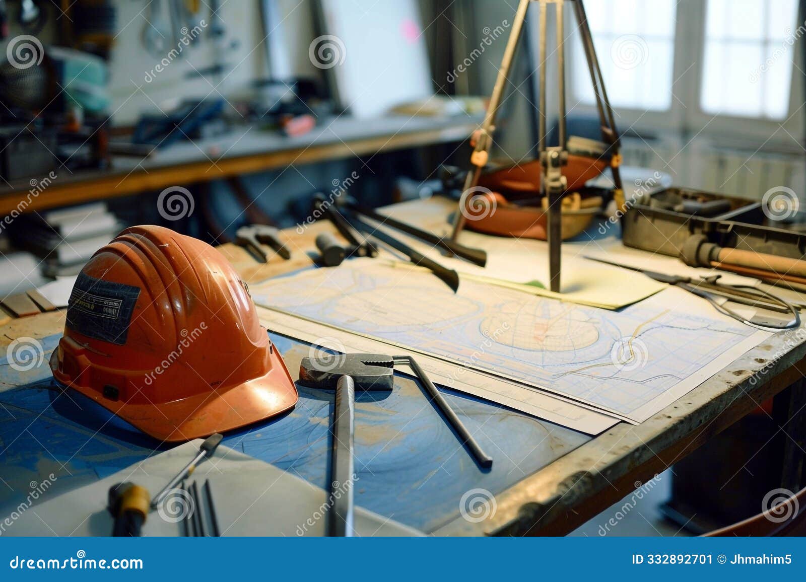 Civil Engineers Tools Laid Out On A Table Royalty-Free Stock ...