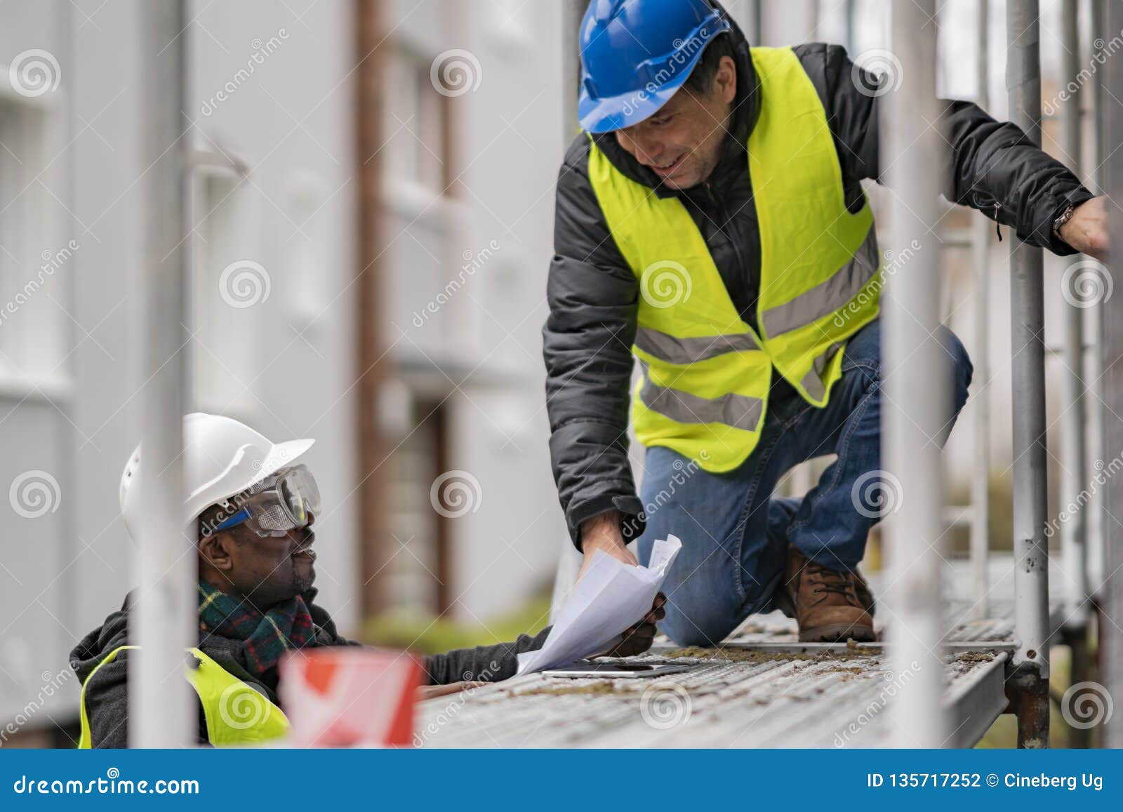 Civil Engineers Working on Construction Site Stock Photo - Image of ...
