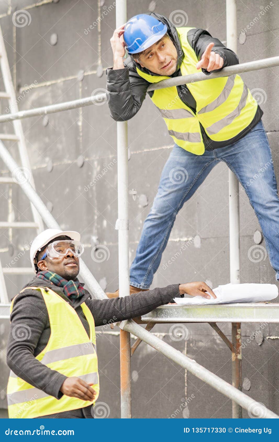 Civil Engineers Working on Construction Site Stock Photo - Image of ...