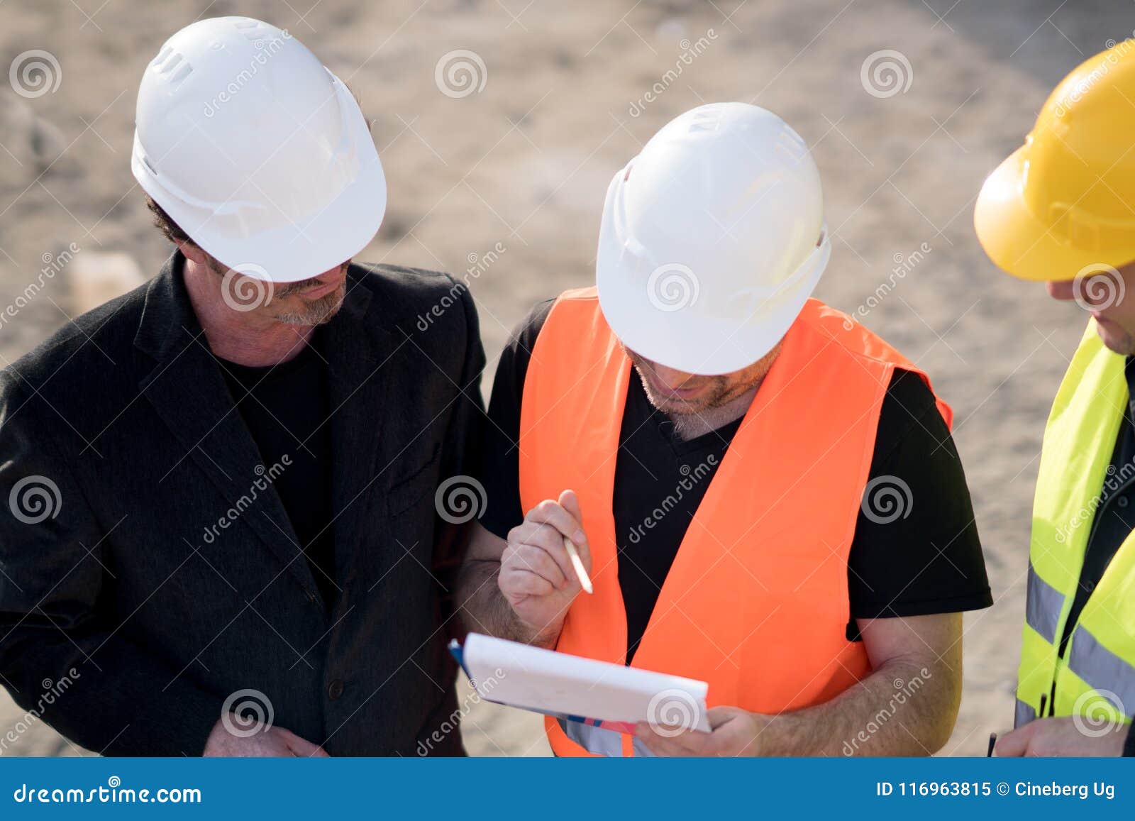 Civil Engineers Writing on a Notebook Stock Image - Image of occupation ...