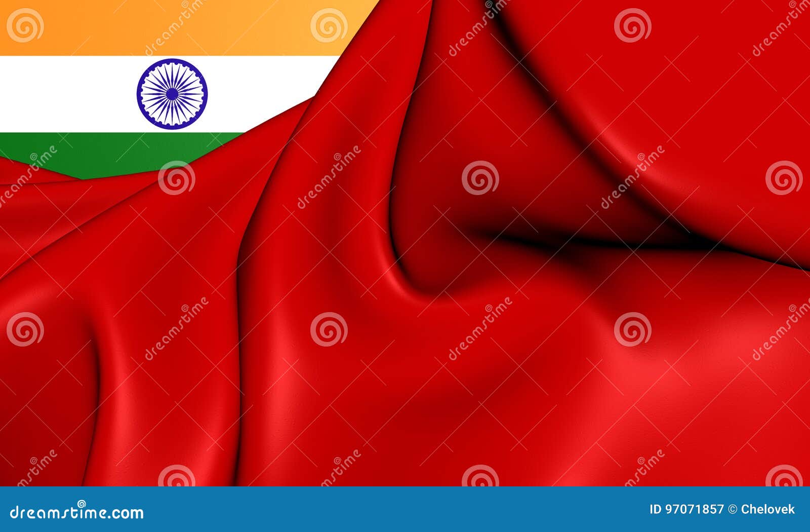 Civil Ensign of the India. stock illustration. Illustration of wave ...