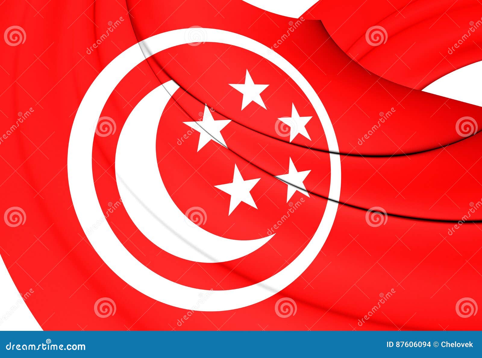 Civil Ensign of Singapore stock illustration. Illustration of emblem ...