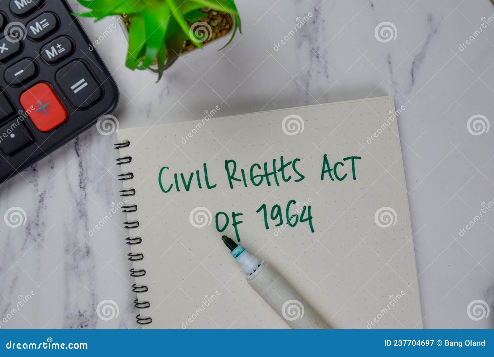 Civil Rights Act of 1964 Write on a Book Isolated on Wooden Table Stock ...