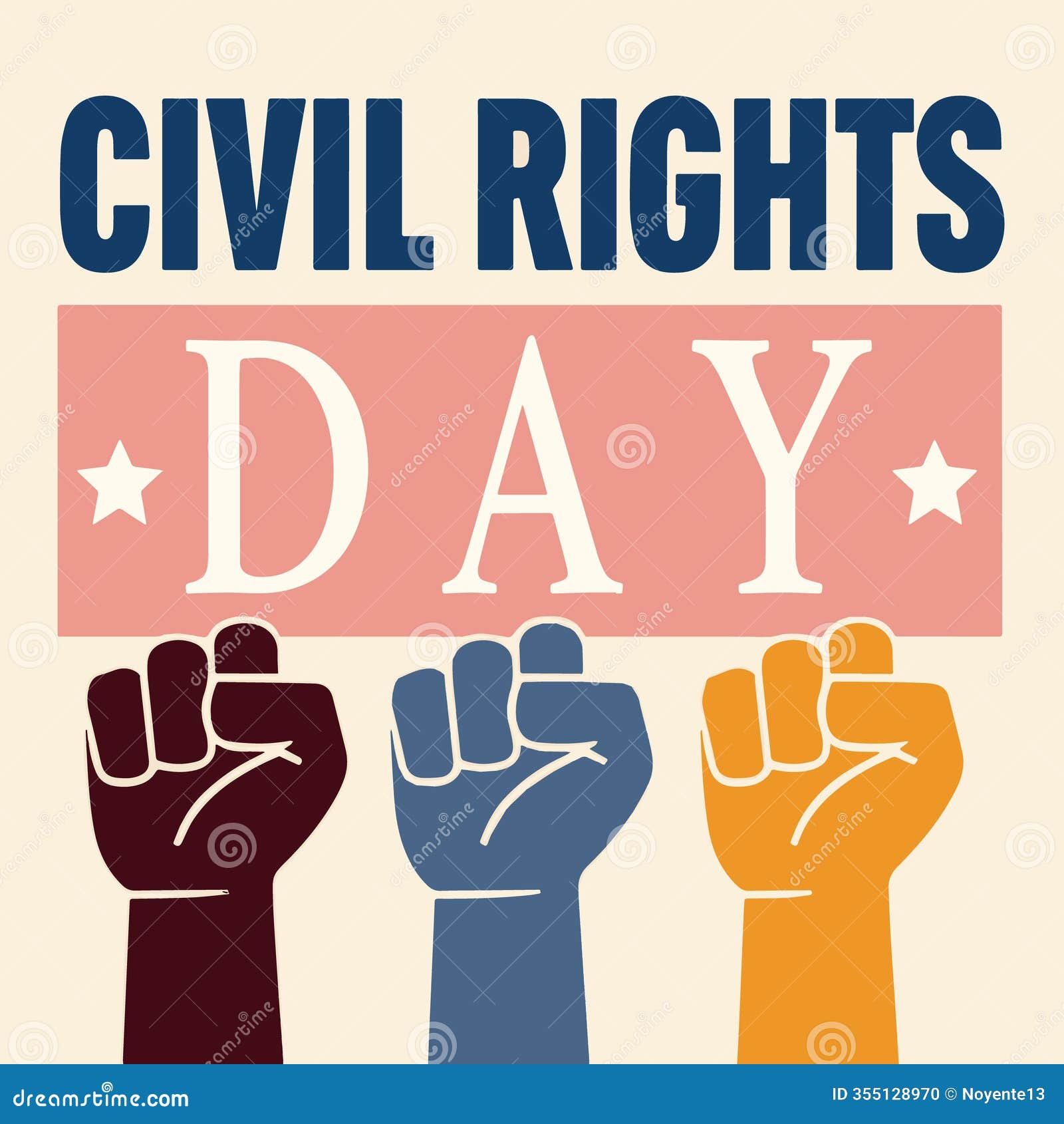 Civil Rights Day Poster Concept Stock Illustration - Illustration of ...