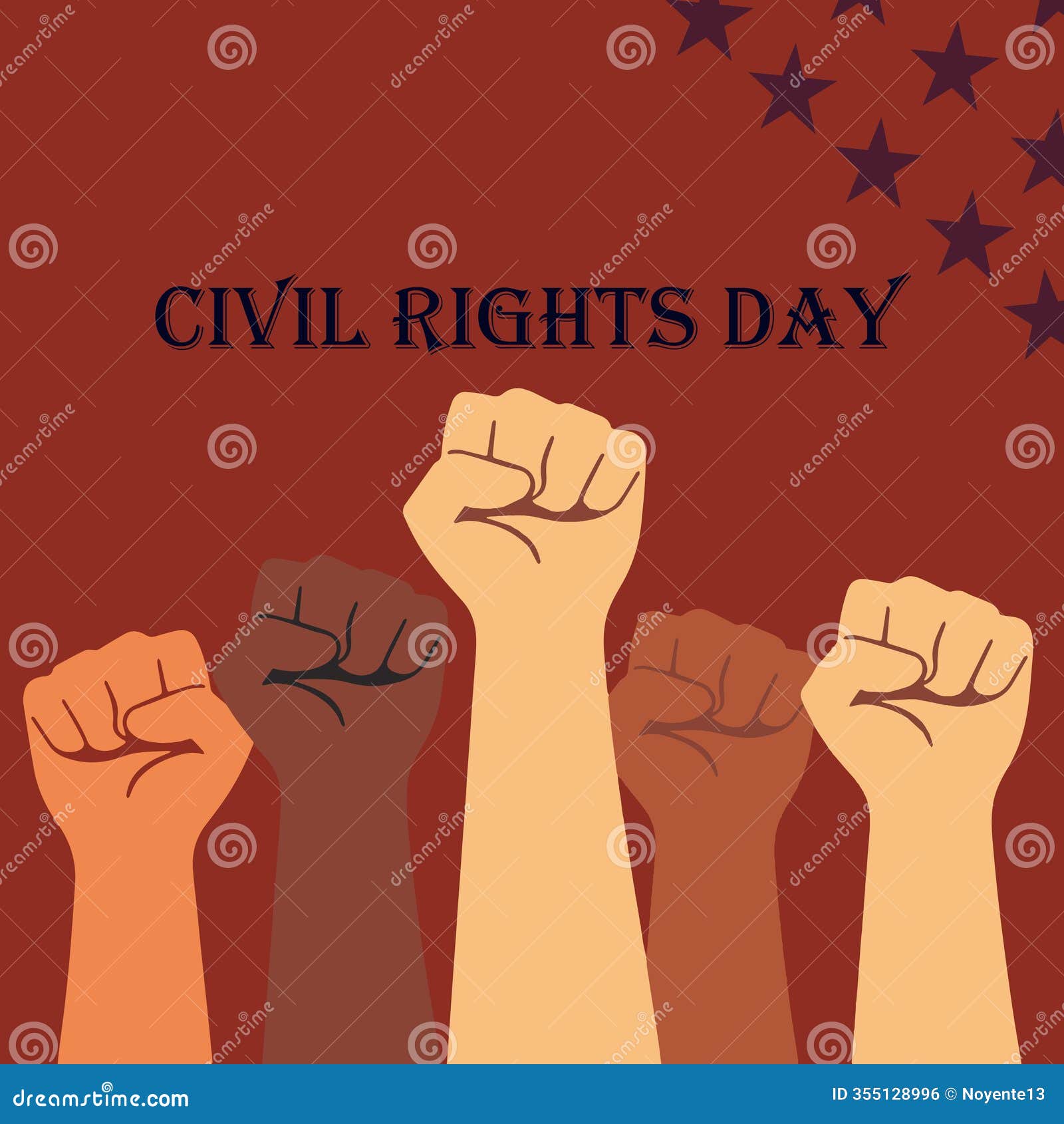 Civil Rights Day Poster Concept Stock Illustration - Illustration of ...