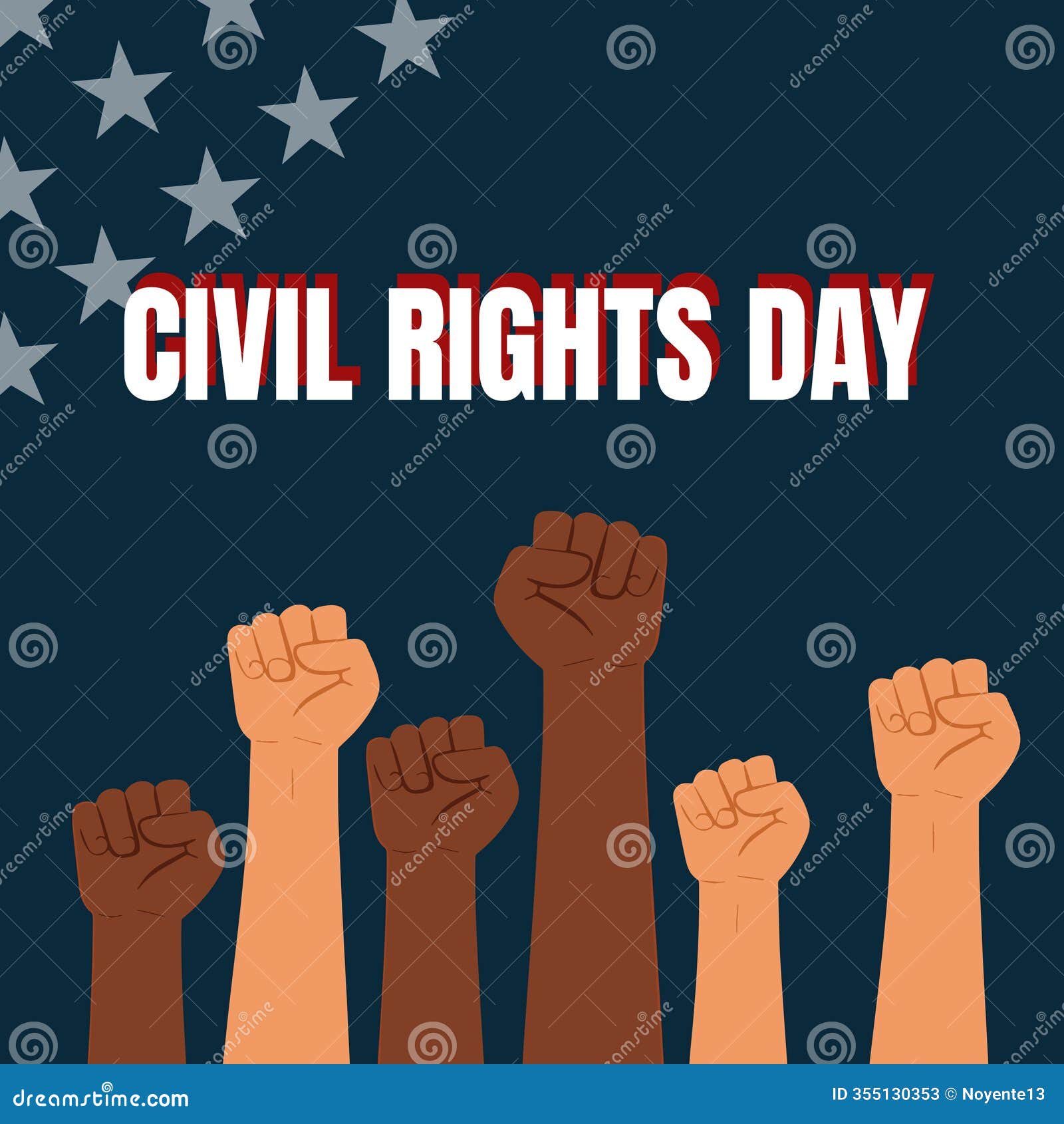 Civil Rights Day Poster Concept Stock Illustration - Illustration of ...