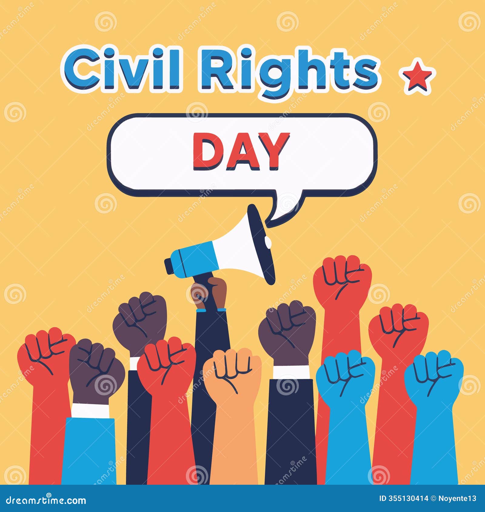 Civil Rights Day Poster Concept Stock Illustration - Illustration of ...