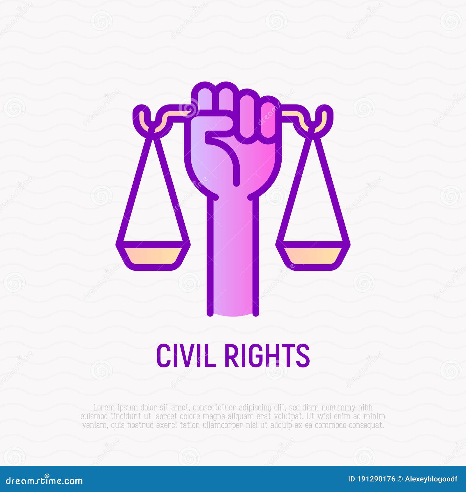 Civil Rights Thin Line Icon. Hand Holding Scales Stock Vector ...