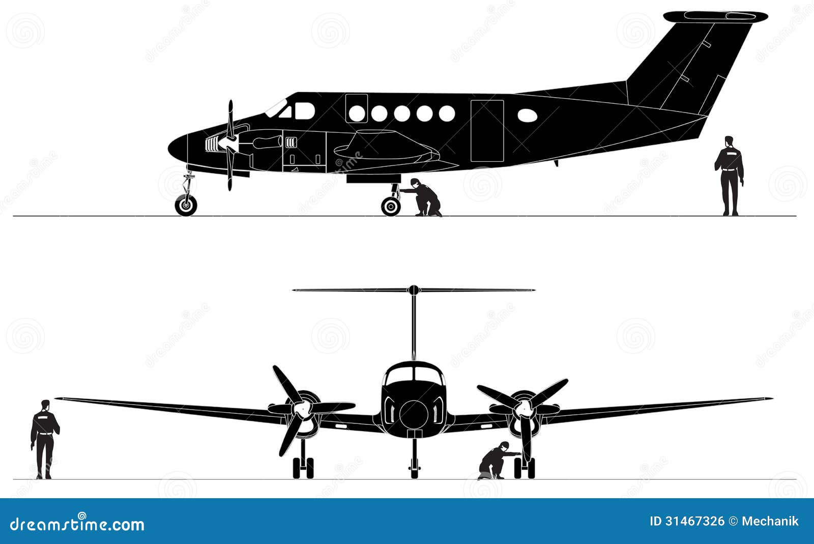 Vector Civil Utility Aircraft Stock Vector - Illustration of deliver ...