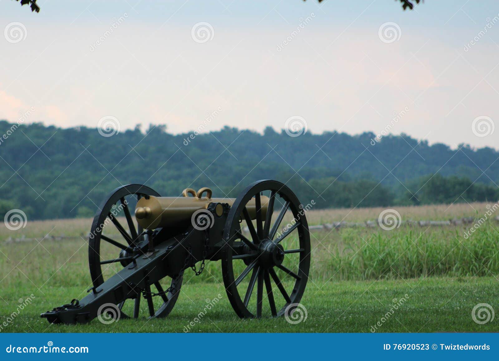 Civil War Cannon on Battlefield Stock Image - Image of american, bloody ...