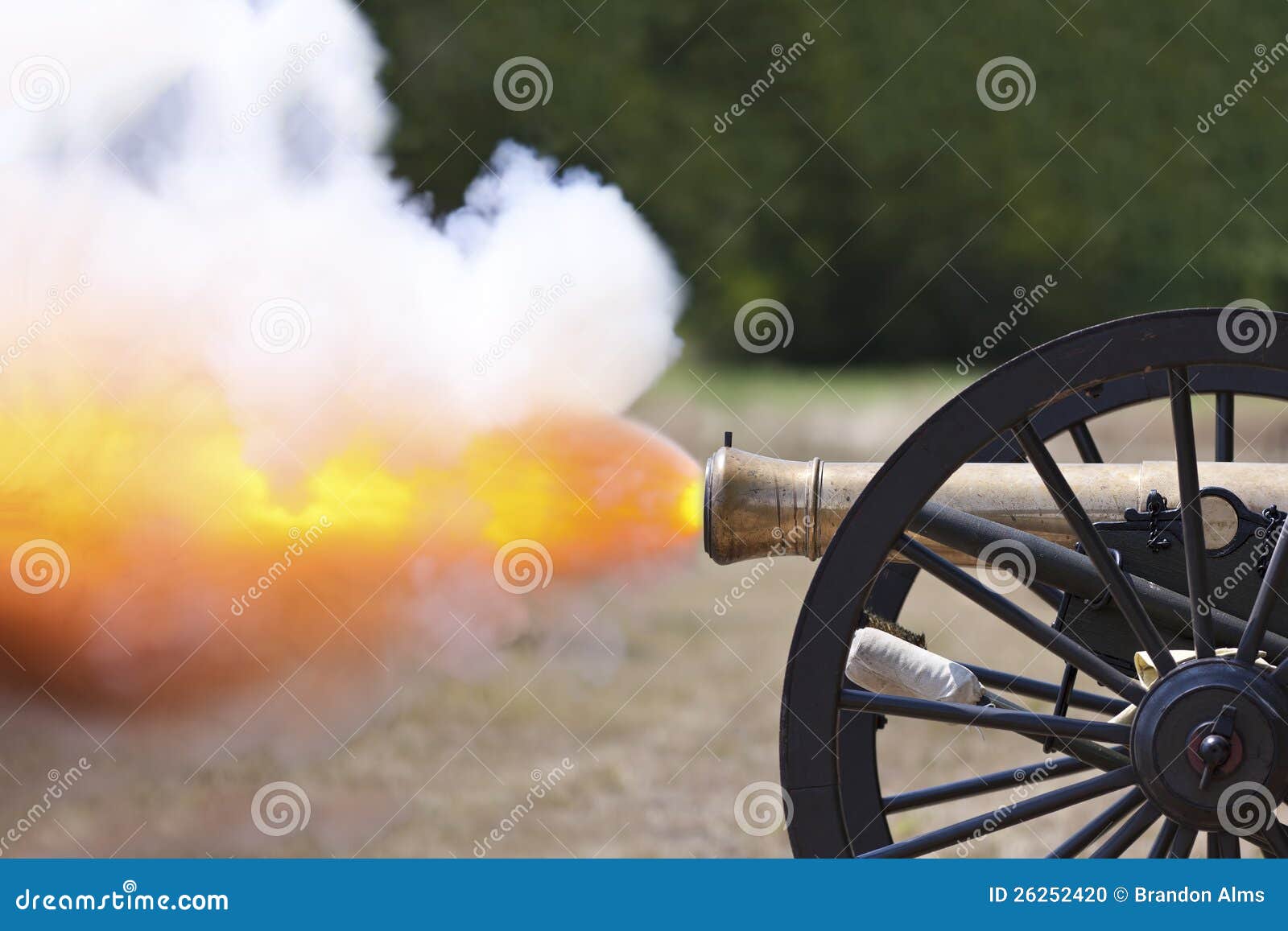 Civil War Cannon Fireing stock photo. Image of battle - 26252420