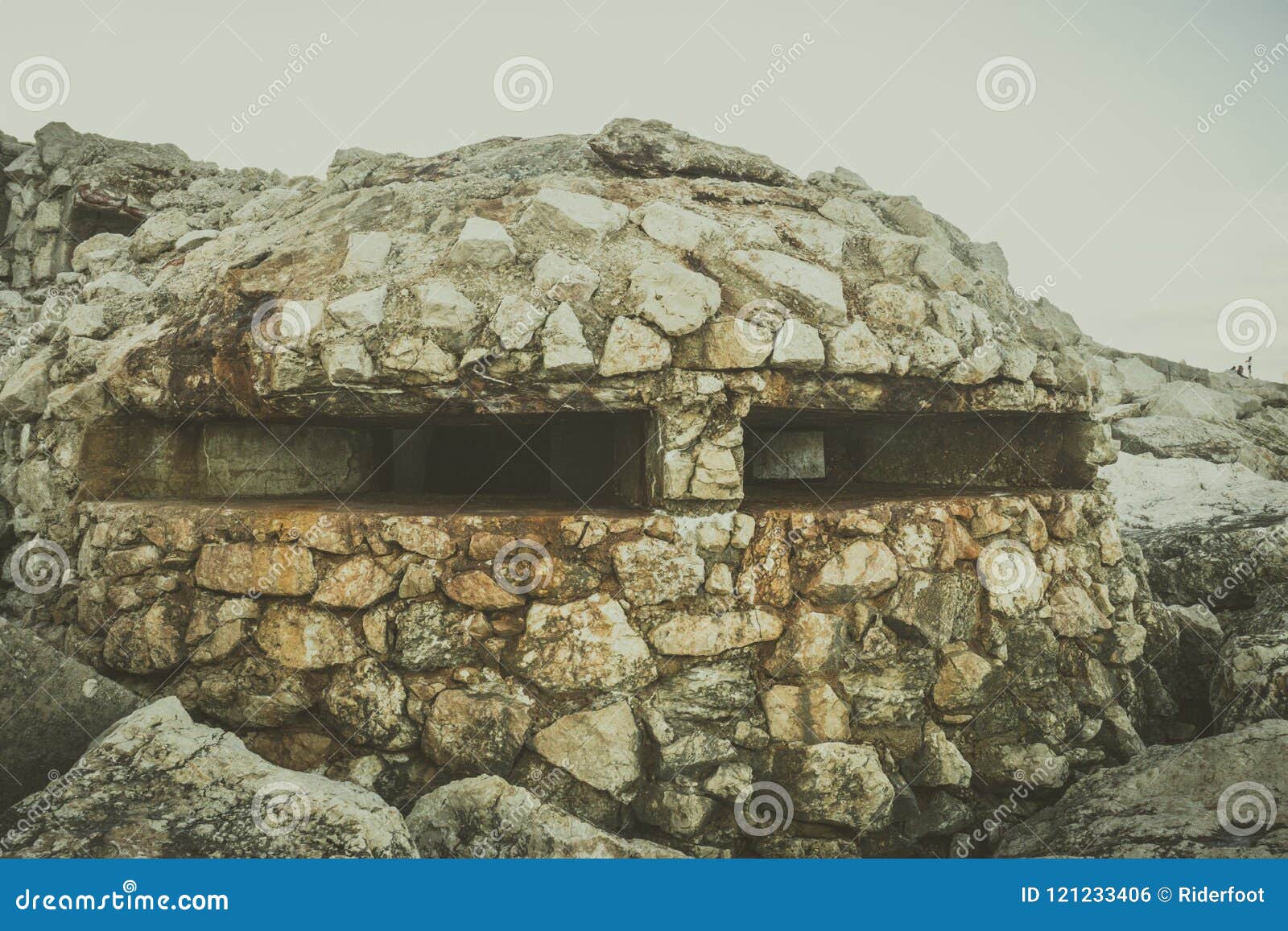 Stone bunker from Spain editorial photo. Image of europe - 121233406