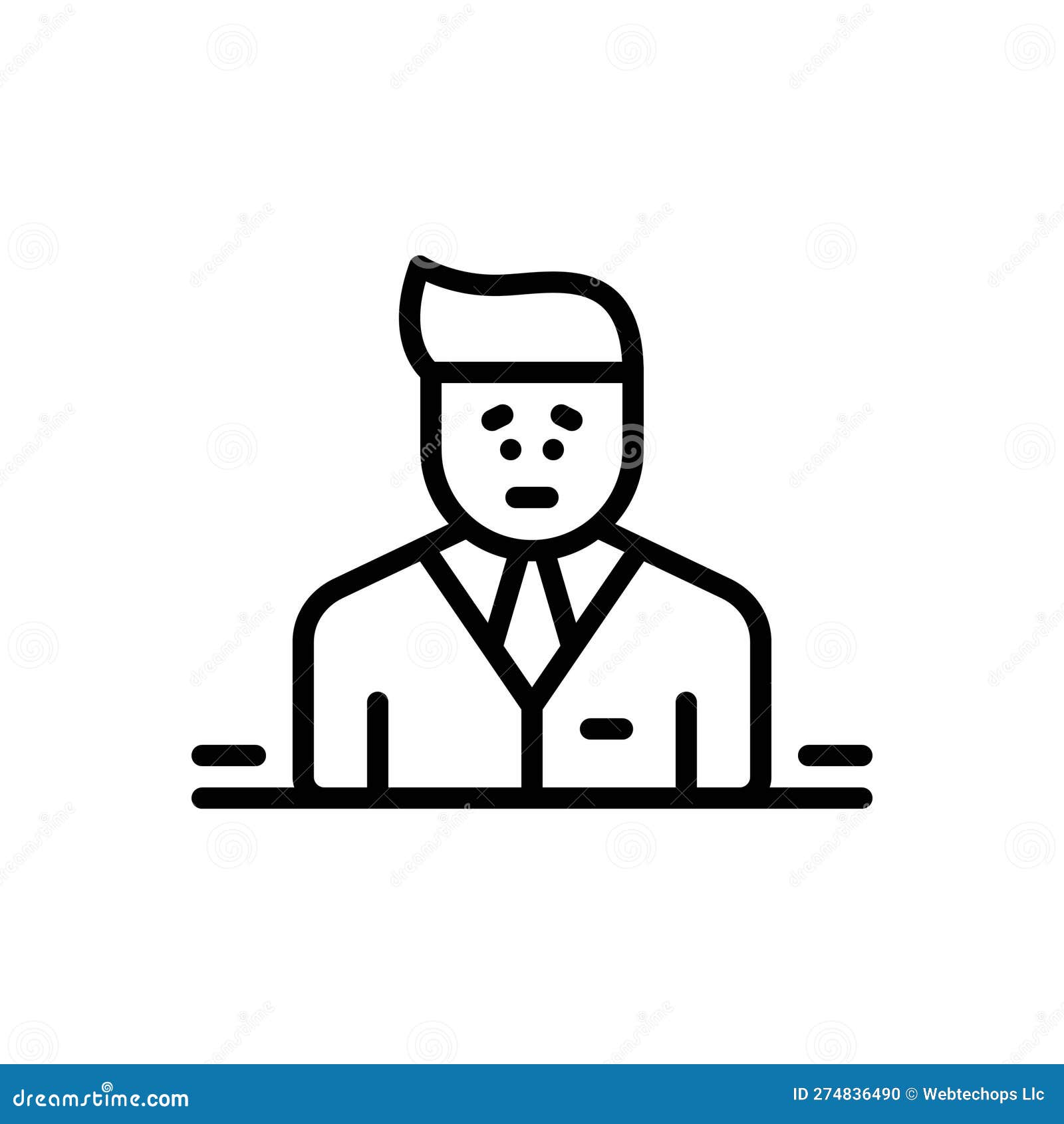 Black Line Icon for Civilian, Military and Job Stock Vector ...