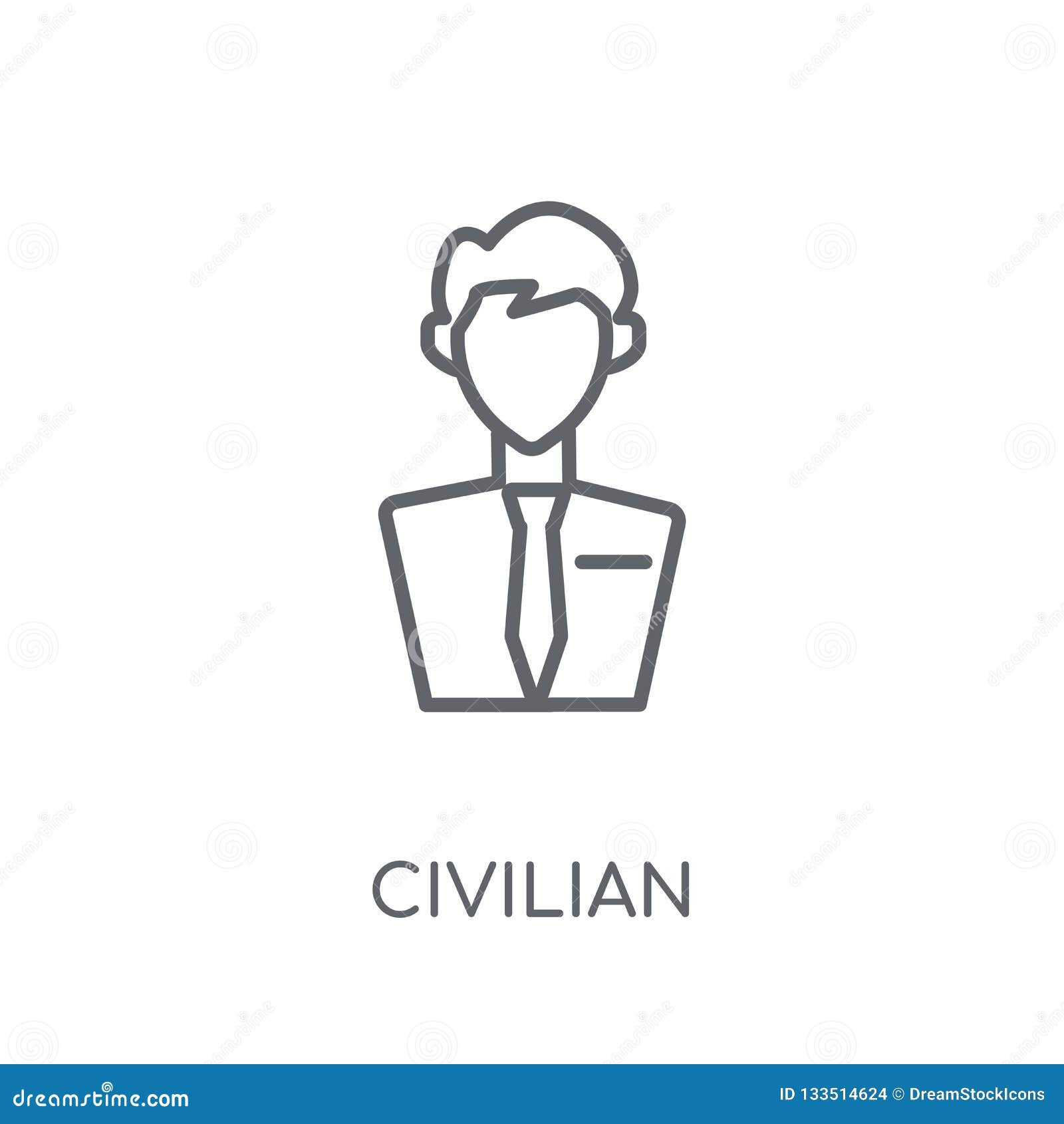 Civilian Linear Icon Modern Outline Civilian Logo Concept On Wh Stock