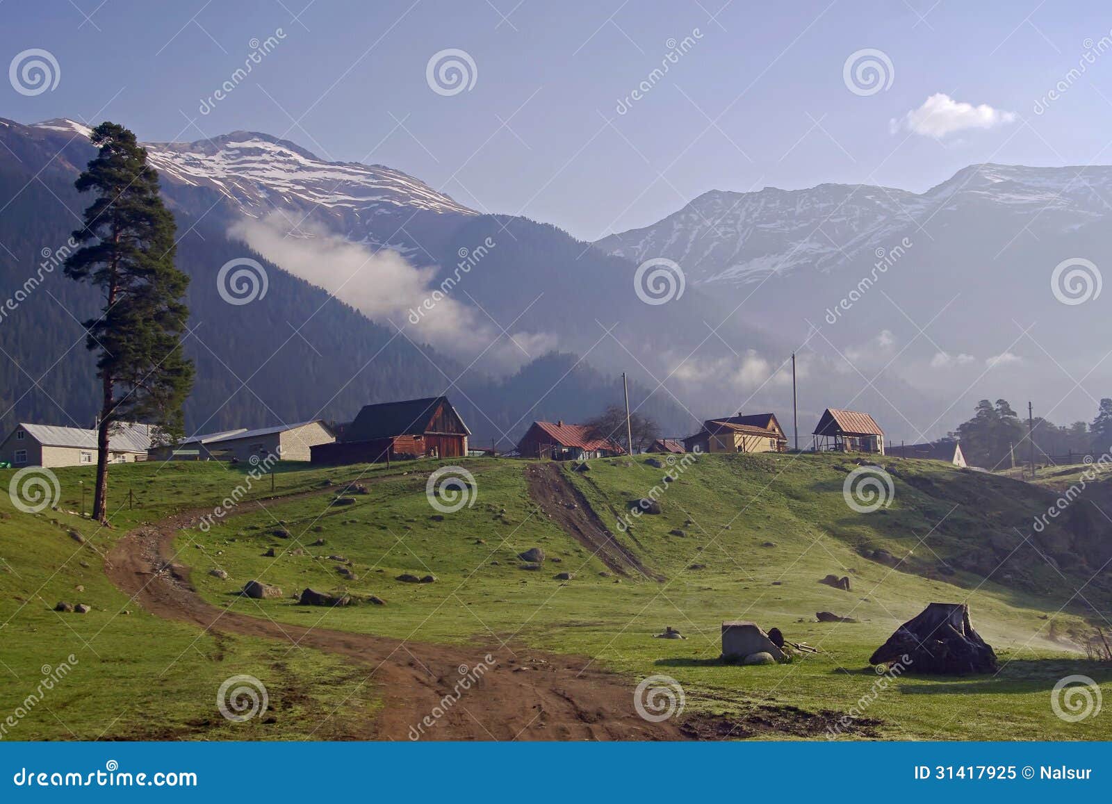 Civilization in the Mountains Stock Image - Image of tops, house: 31417925