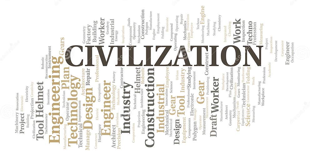 Civilization Typography Word Cloud Create with the Text only Stock ...