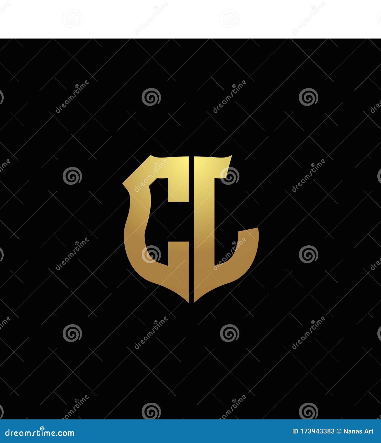 CJ Logo Monogram with Gold Colors and Shield Shape Design Template ...
