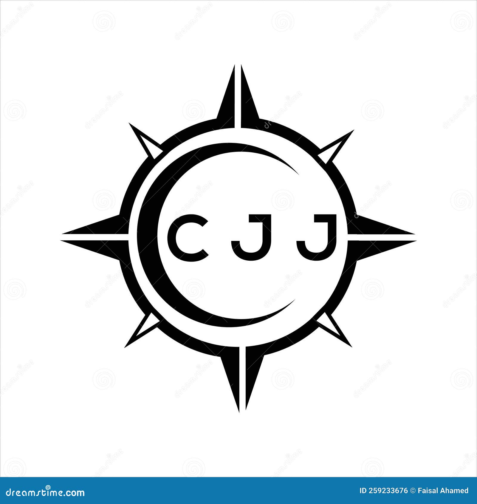 CJJ Abstract Technology Circle Setting Logo Design on White Background ...