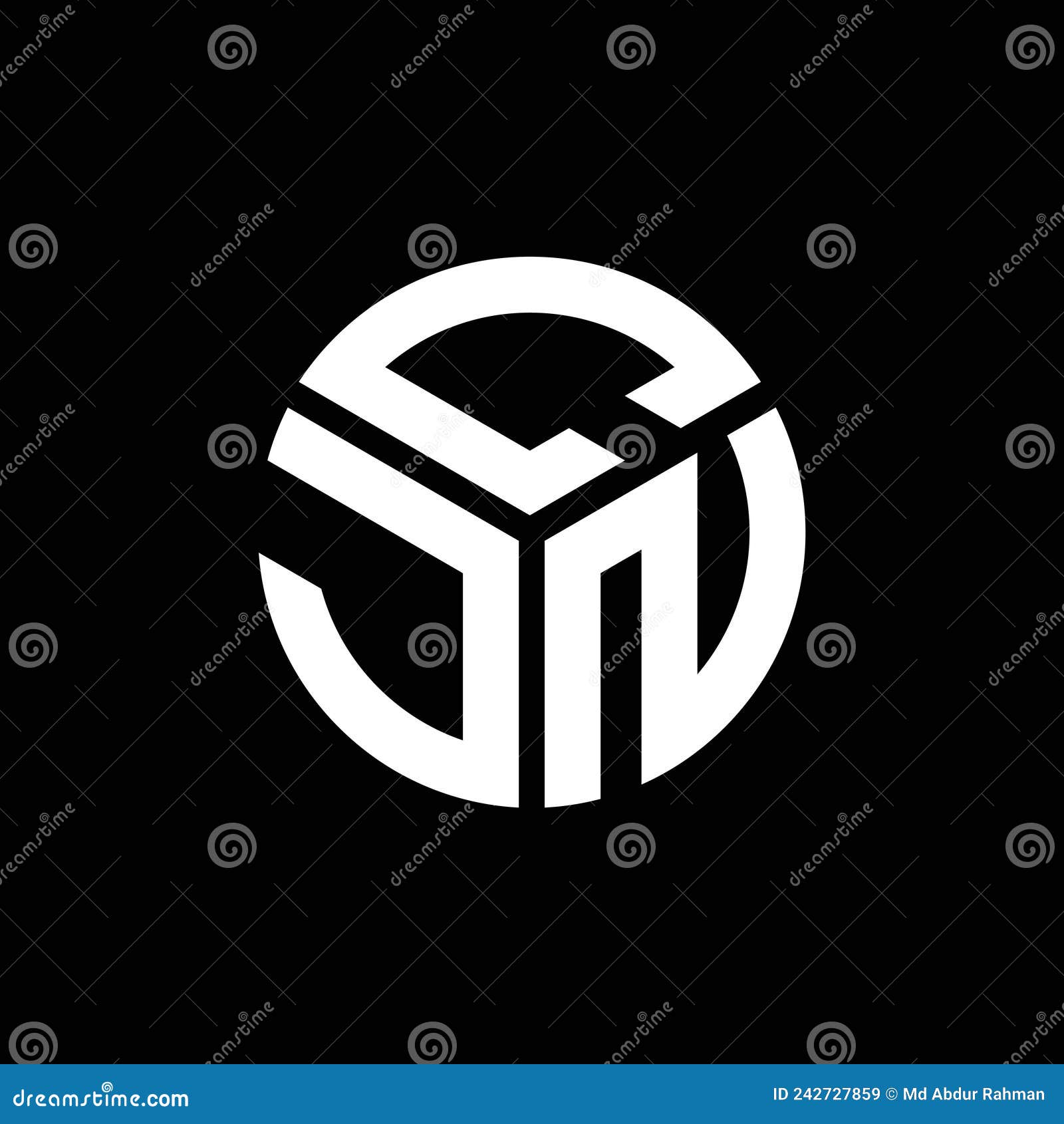 CJN Letter Logo Design on Black Background. CJN Creative Initials ...
