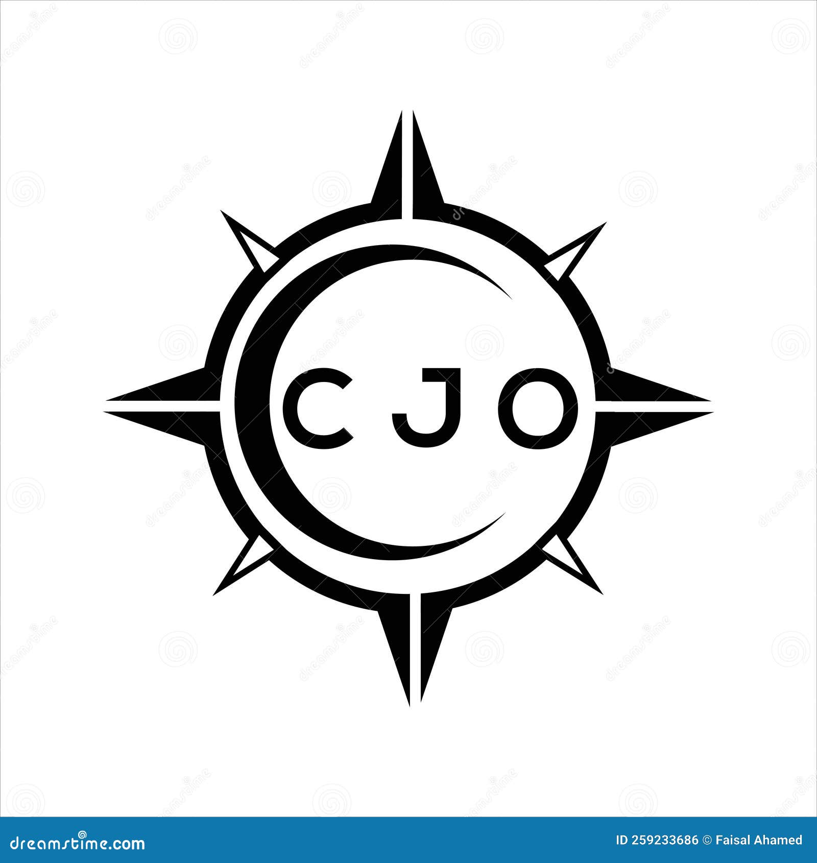 CJO Abstract Technology Circle Setting Logo Design on White Background ... CJO Abstract Technology Circle Setting Logo Design on White Background ...