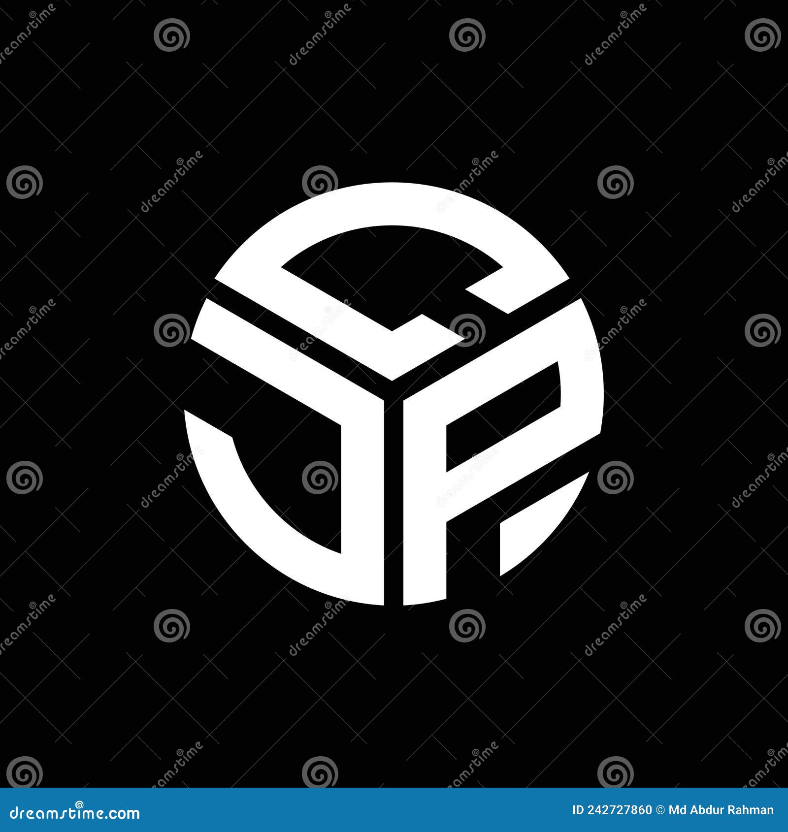 CJP Letter Logo Design on Black Background. CJP Creative Initials ...