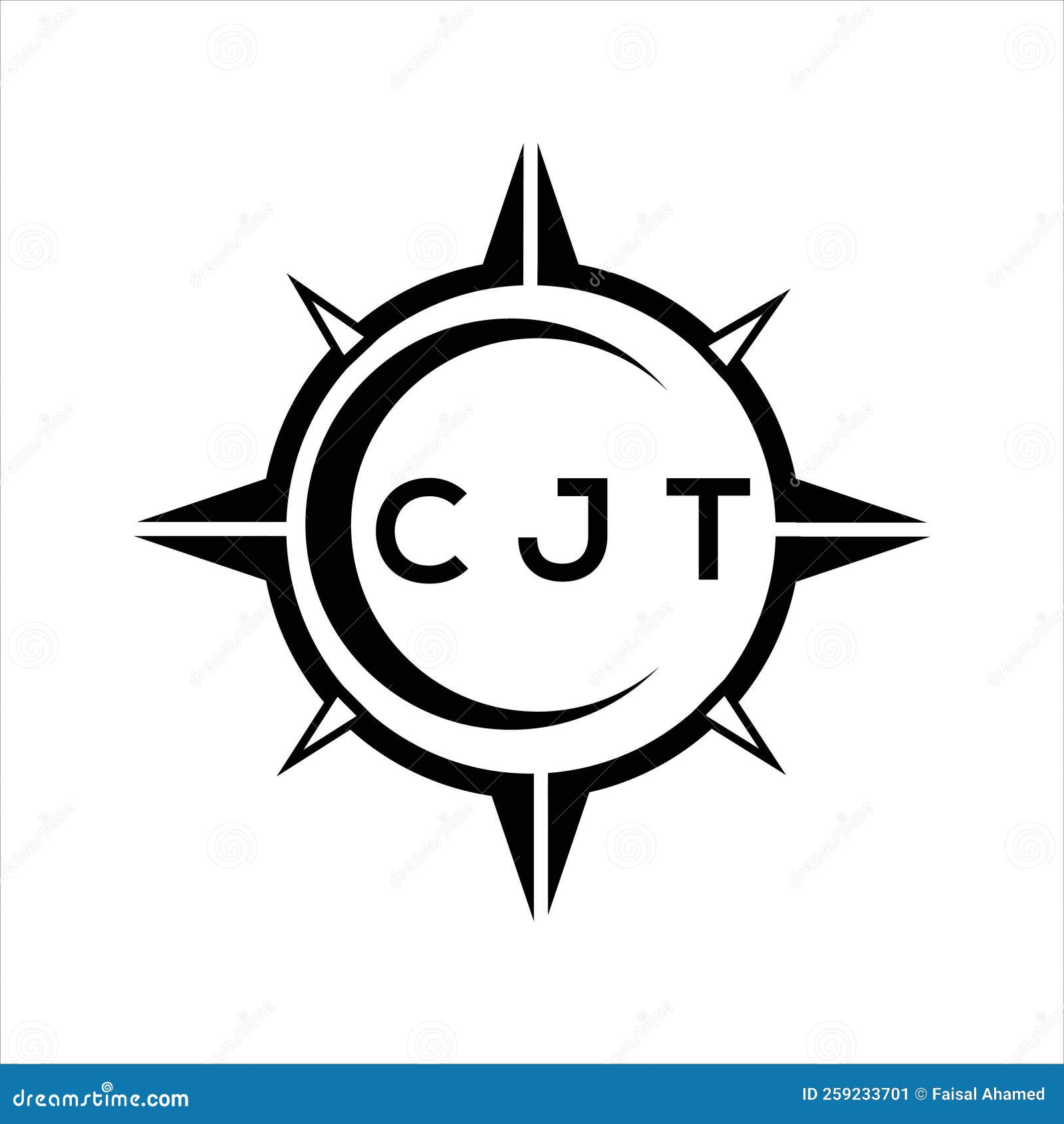 CJT Abstract Technology Circle Setting Logo Design on White Background ...