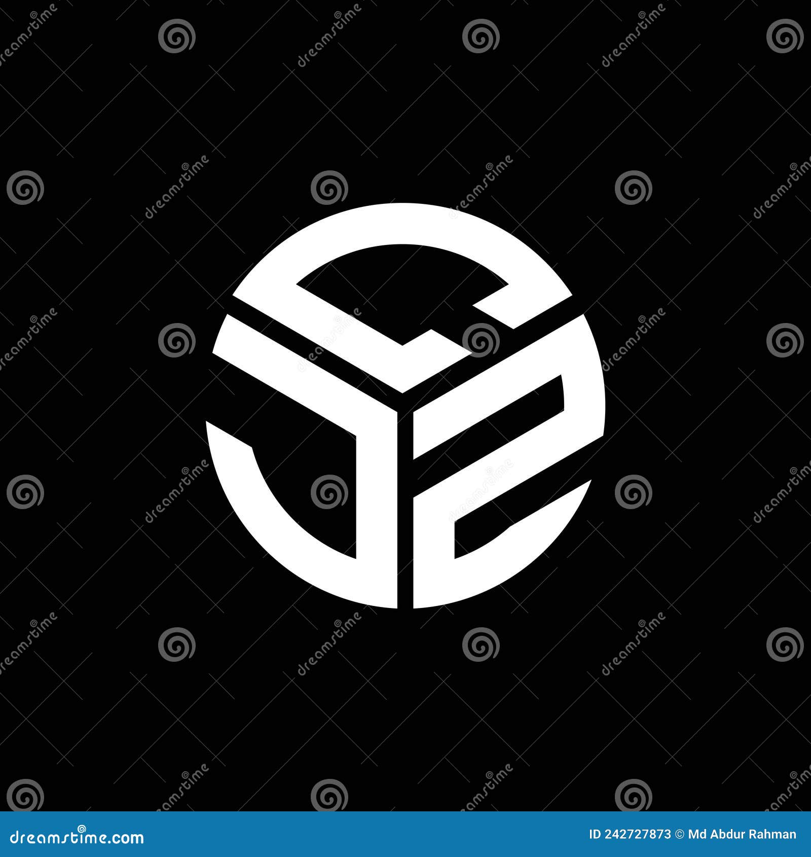 CJZ Letter Logo Design on Black Background. CJZ Creative Initials ...
