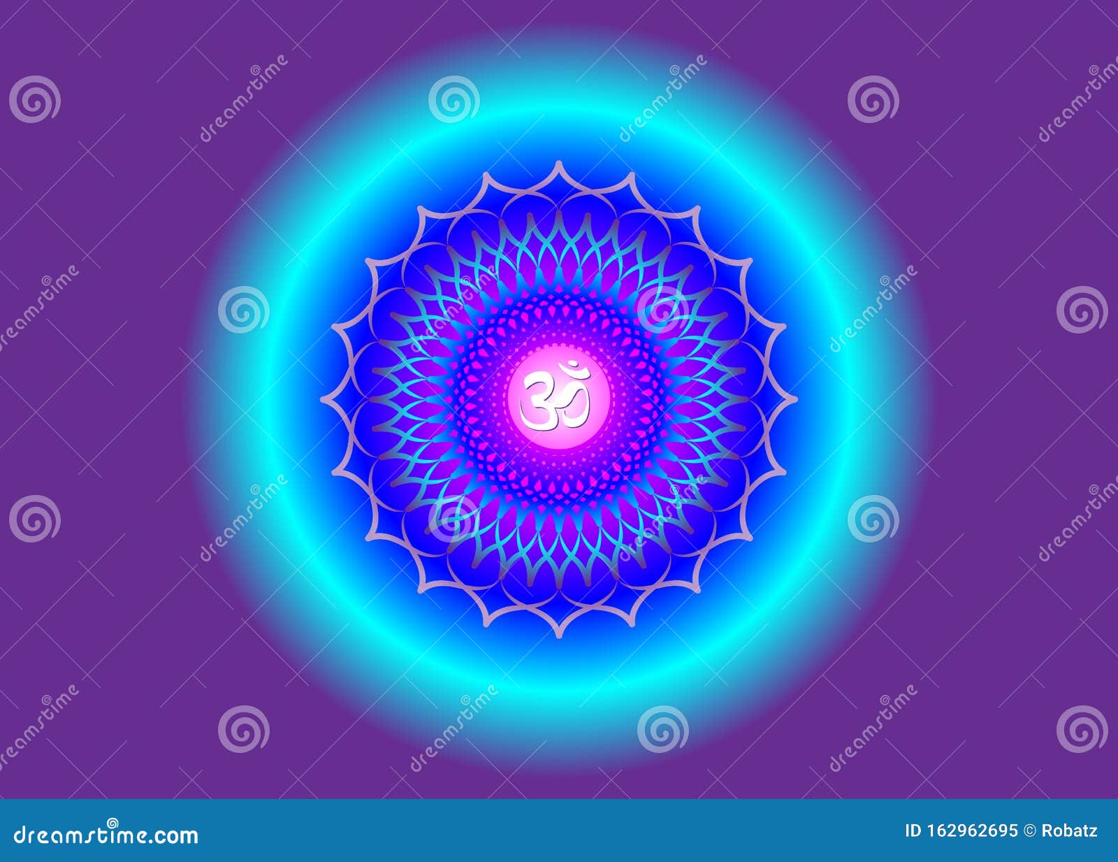 Crown Chakra Sahasrara. 7th Chakra is Located at the Top of the Head ...