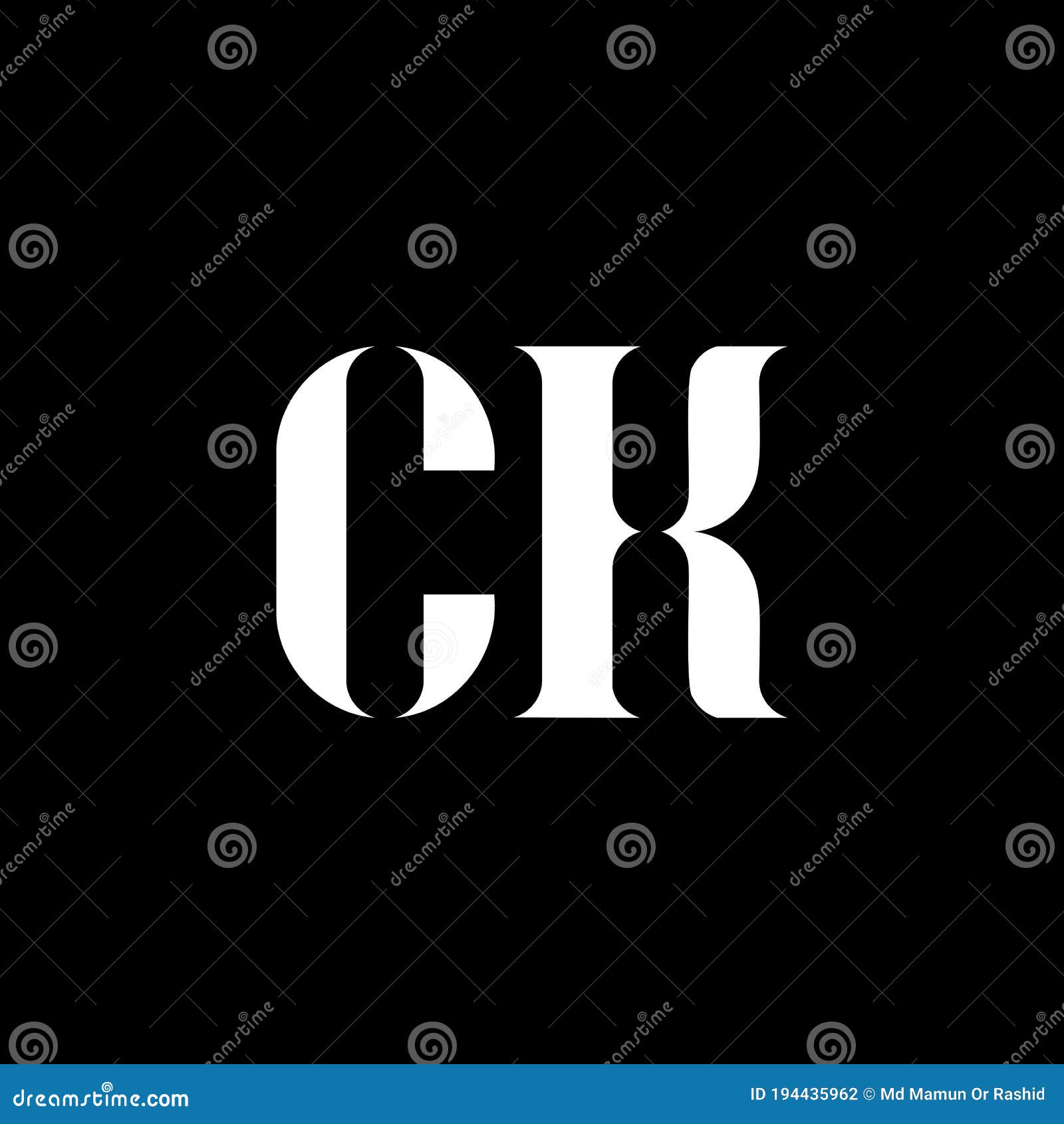 CK C K Letter Logo Design. Initial Letter CK Uppercase Monogram Logo ...