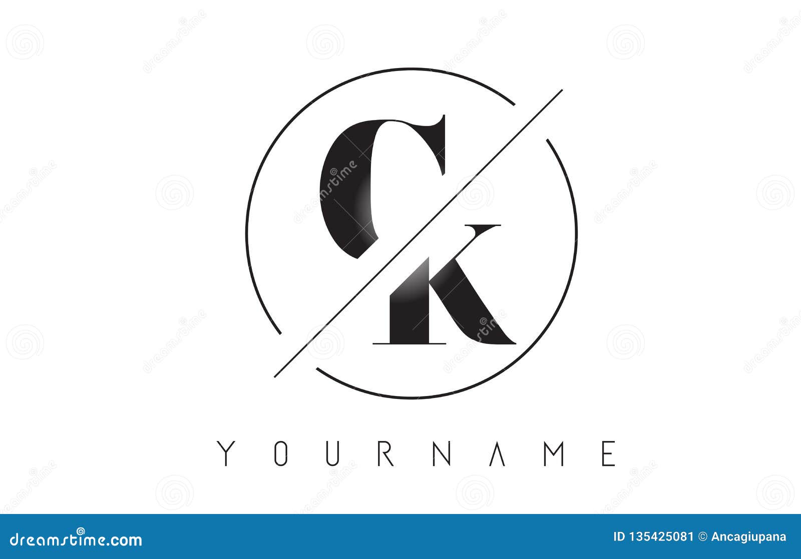 CK Letter Logo with Cutted and Intersected Design Stock Vector ...