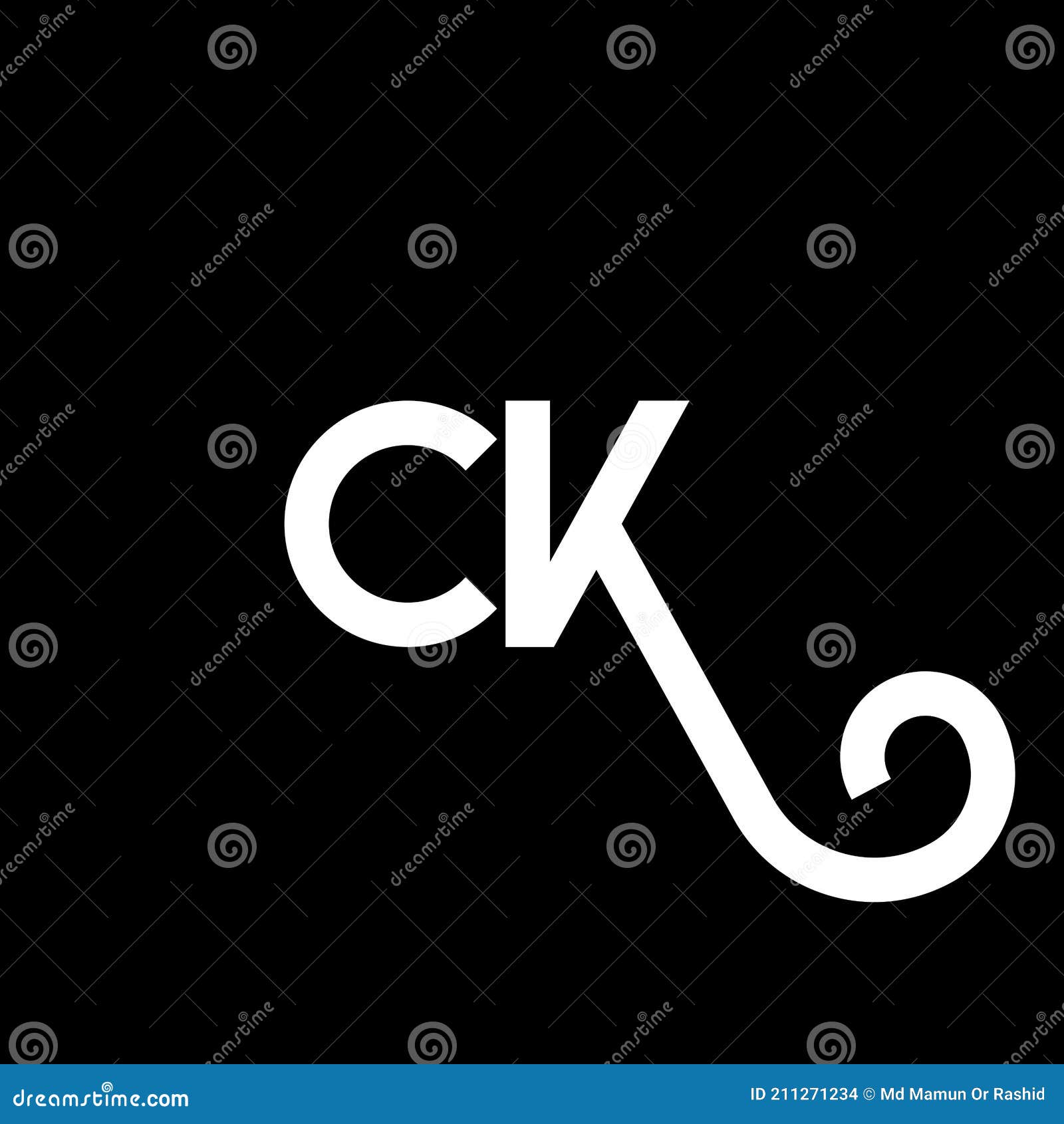 CK Letter Logo Design on Black Background. CK Creative Initials Letter ...