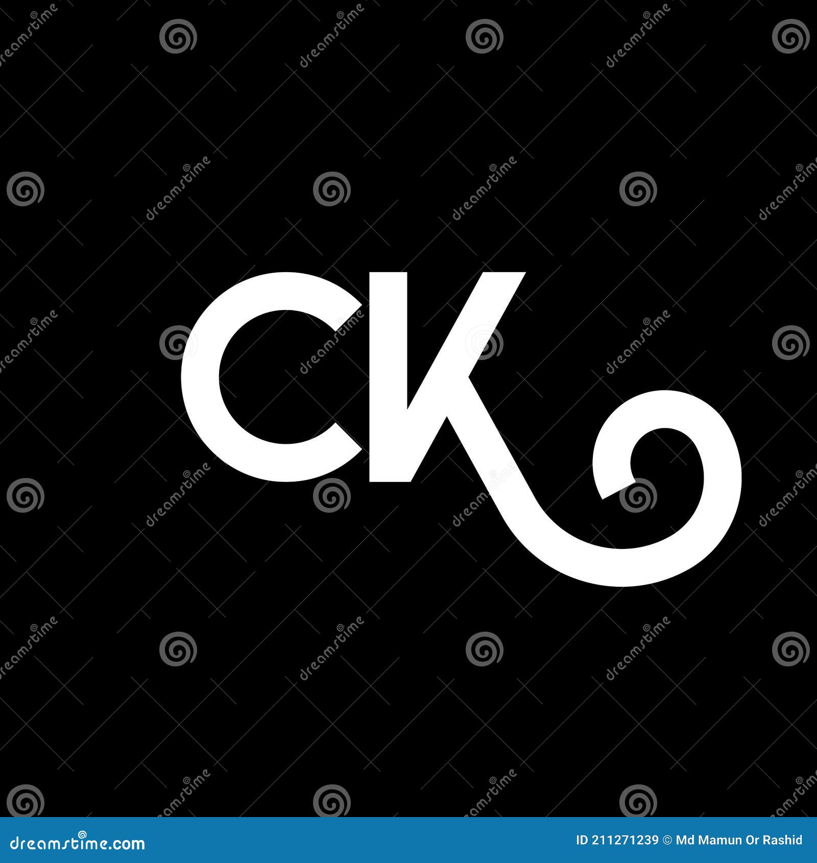 CK Letter Logo Design on Black Background. CK Creative Initials Letter ...