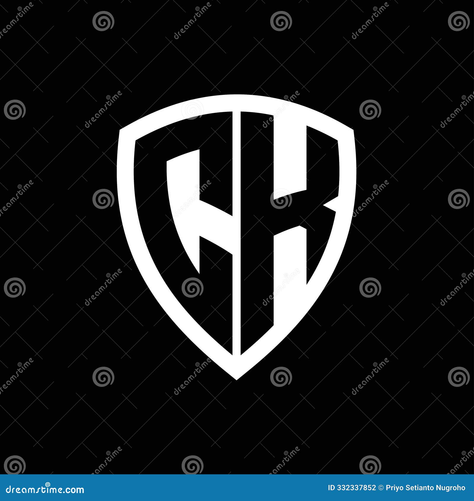 CK Monogram Logo with Bold Letters Shield Shape with Black and White ...