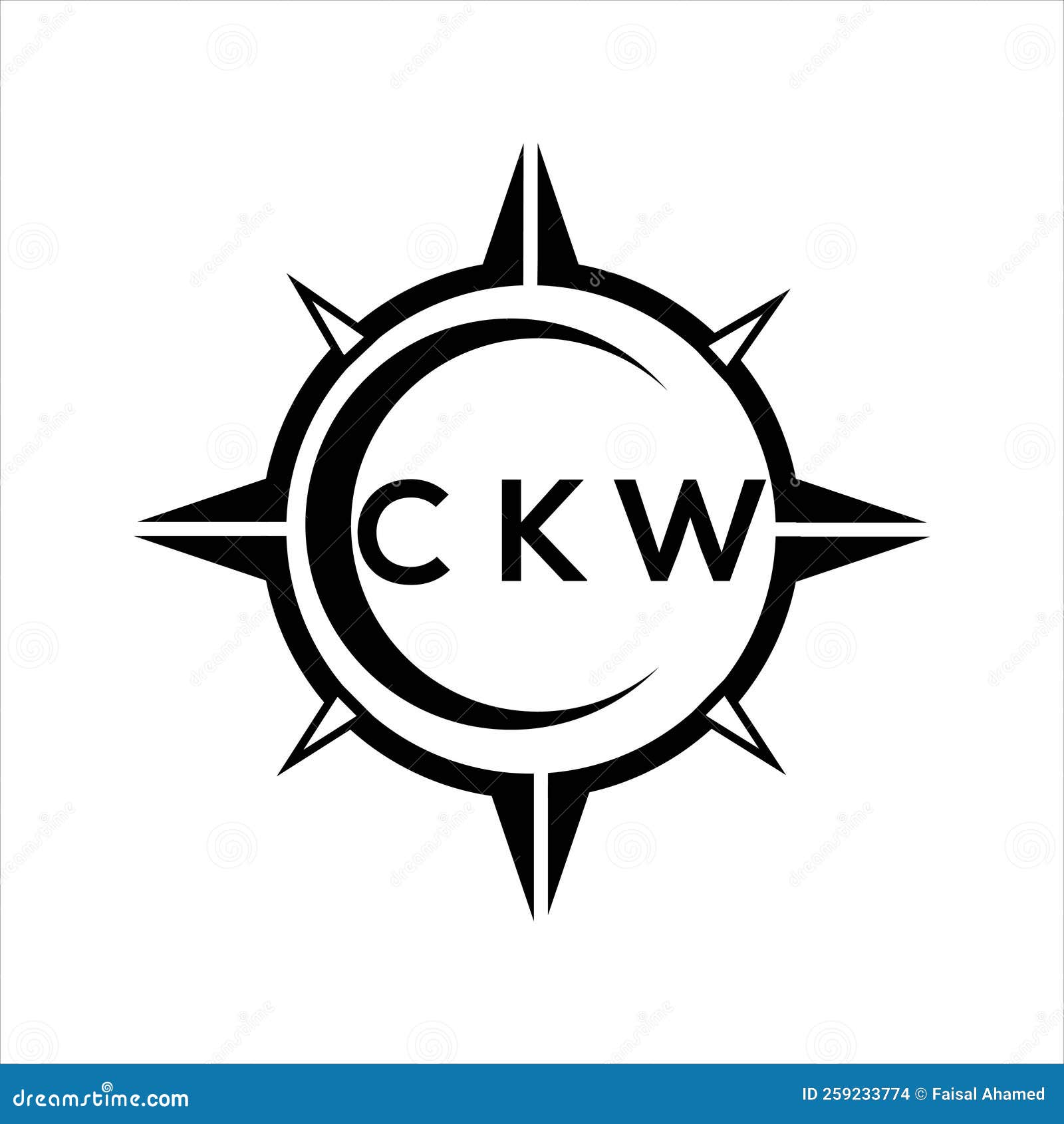 CKW Abstract Technology Circle Setting Logo Design on White Background ...