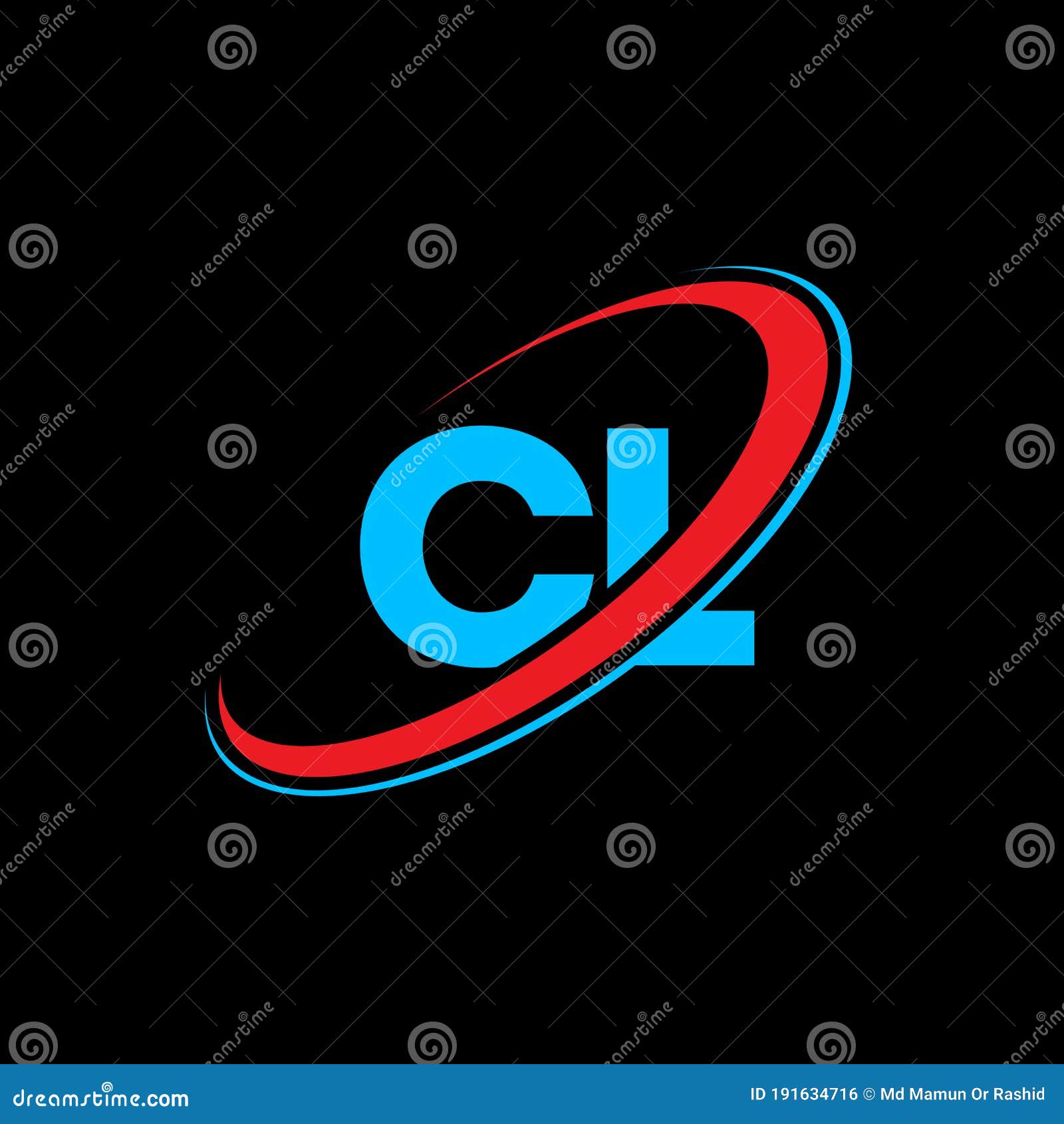 CL C L Letter Logo Design. Initial Letter CL Linked Circle Uppercase ...